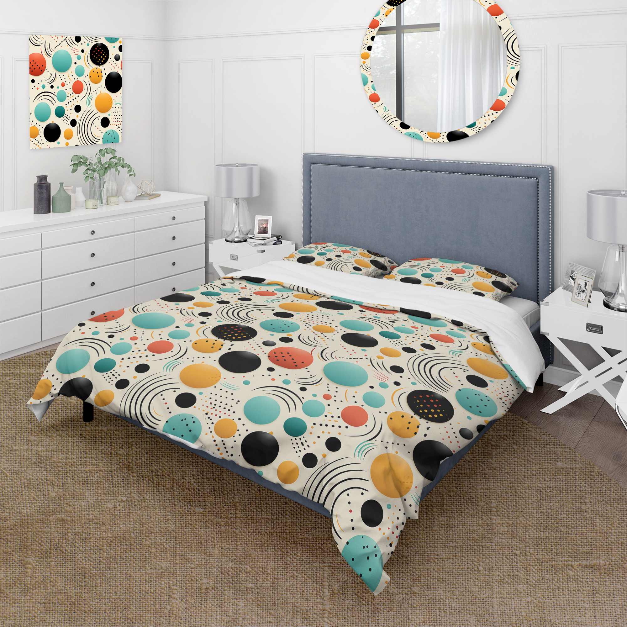 DESIGN ART Designart "Tribal Fusion Polka Dots Pattern III" Modern ...