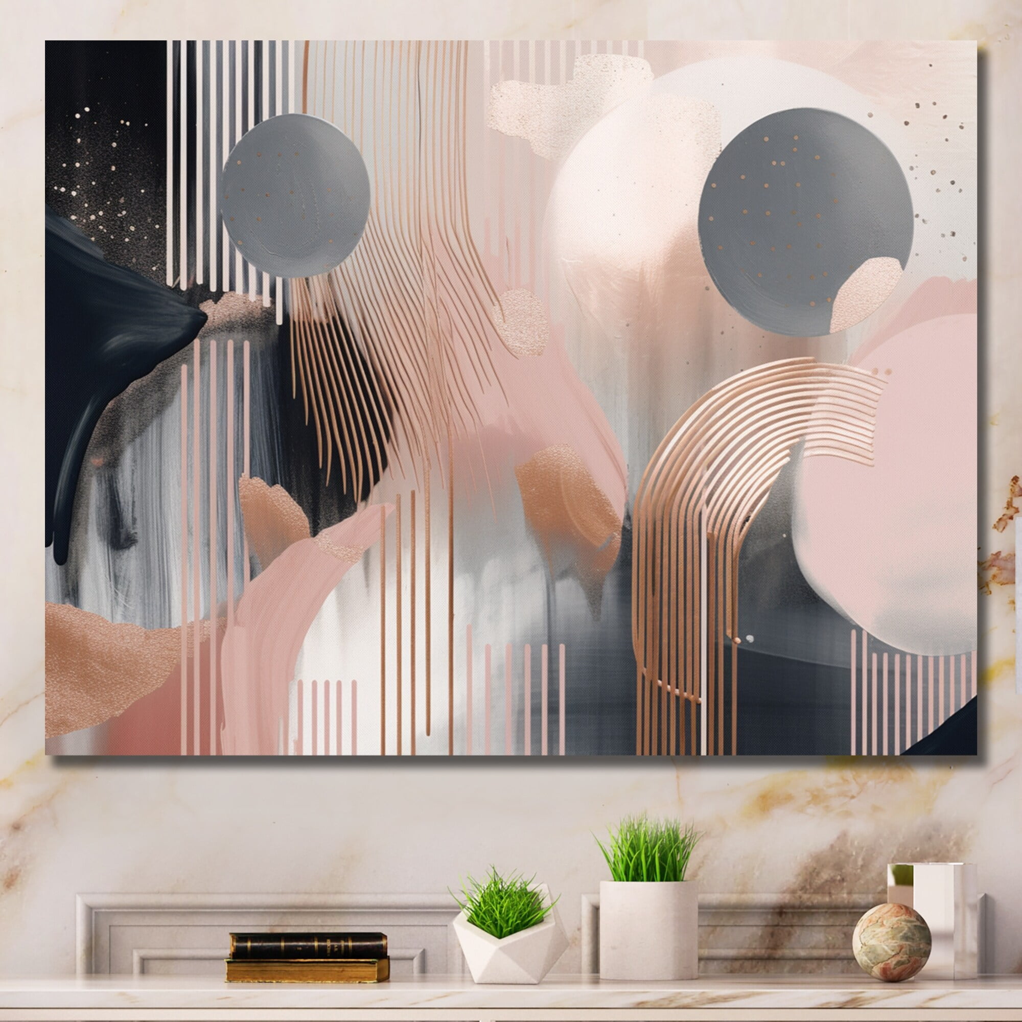 DESIGN ART Designart "Whispers Of Marble Ii" Abstract Marble Canvas ...