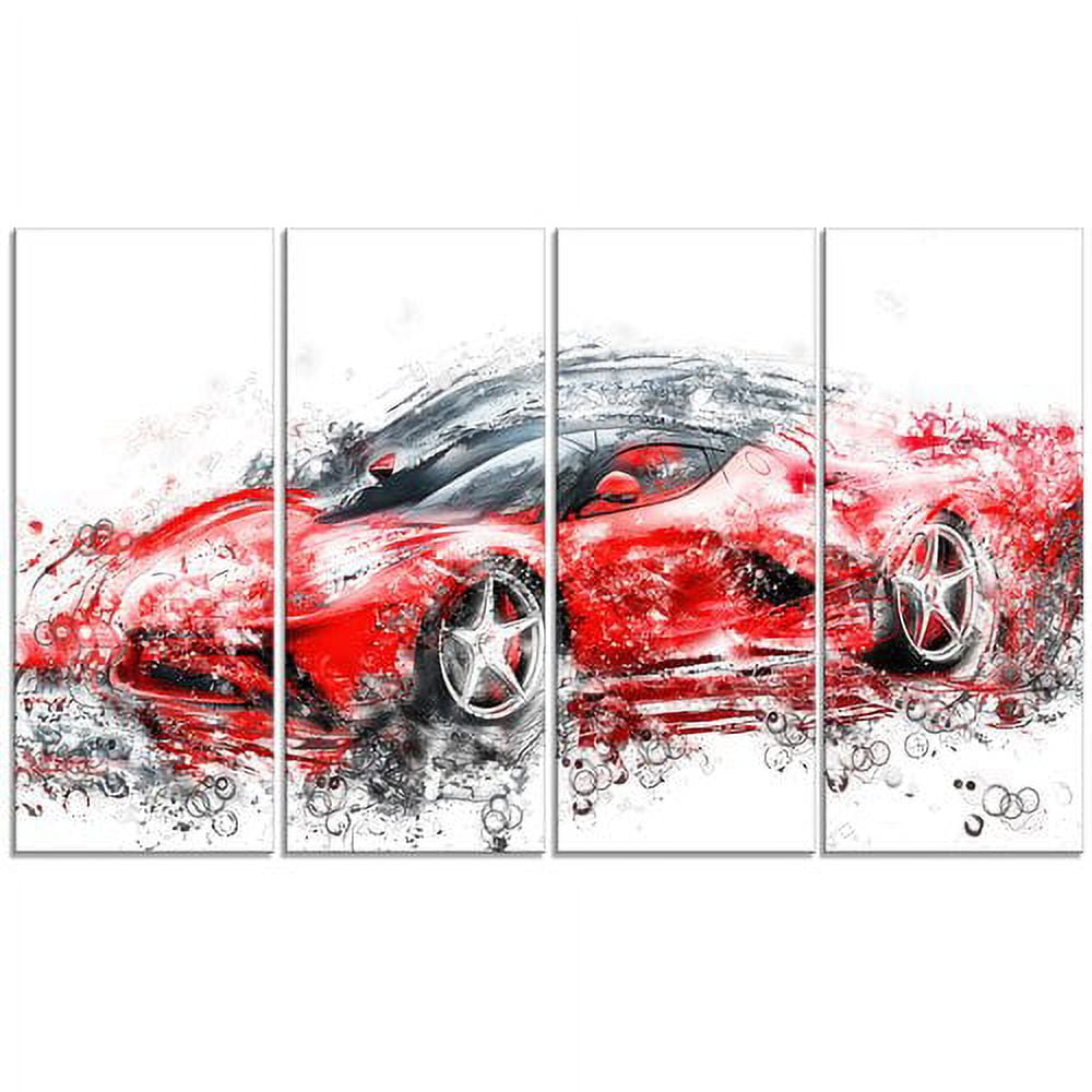 DESIGN ART Sleek Red Sports Car Canvas - Walmart.com