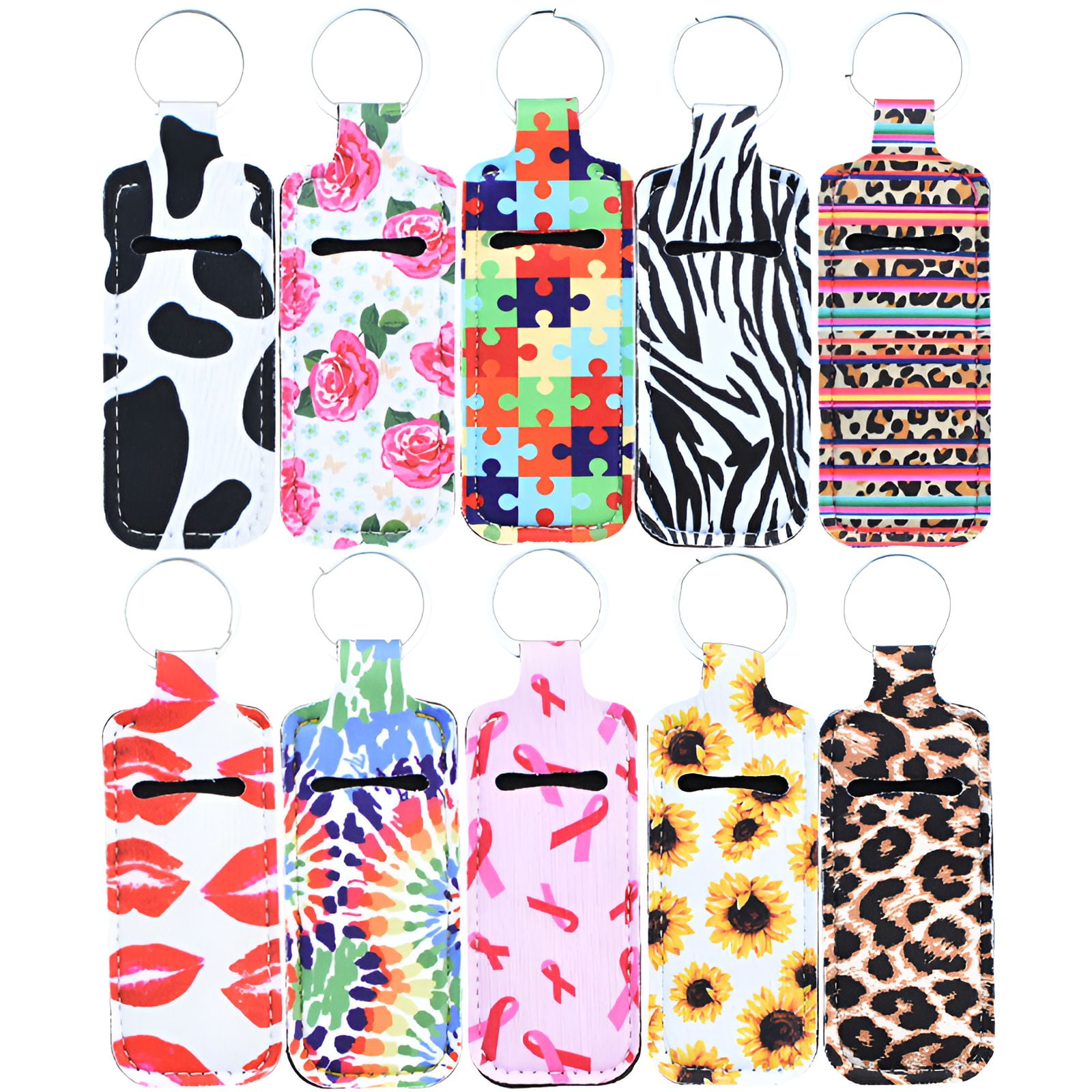 DESIGNICE 10Pcs Chapstick Holder Key Chain,Perfect Travel and On-The-Go ...