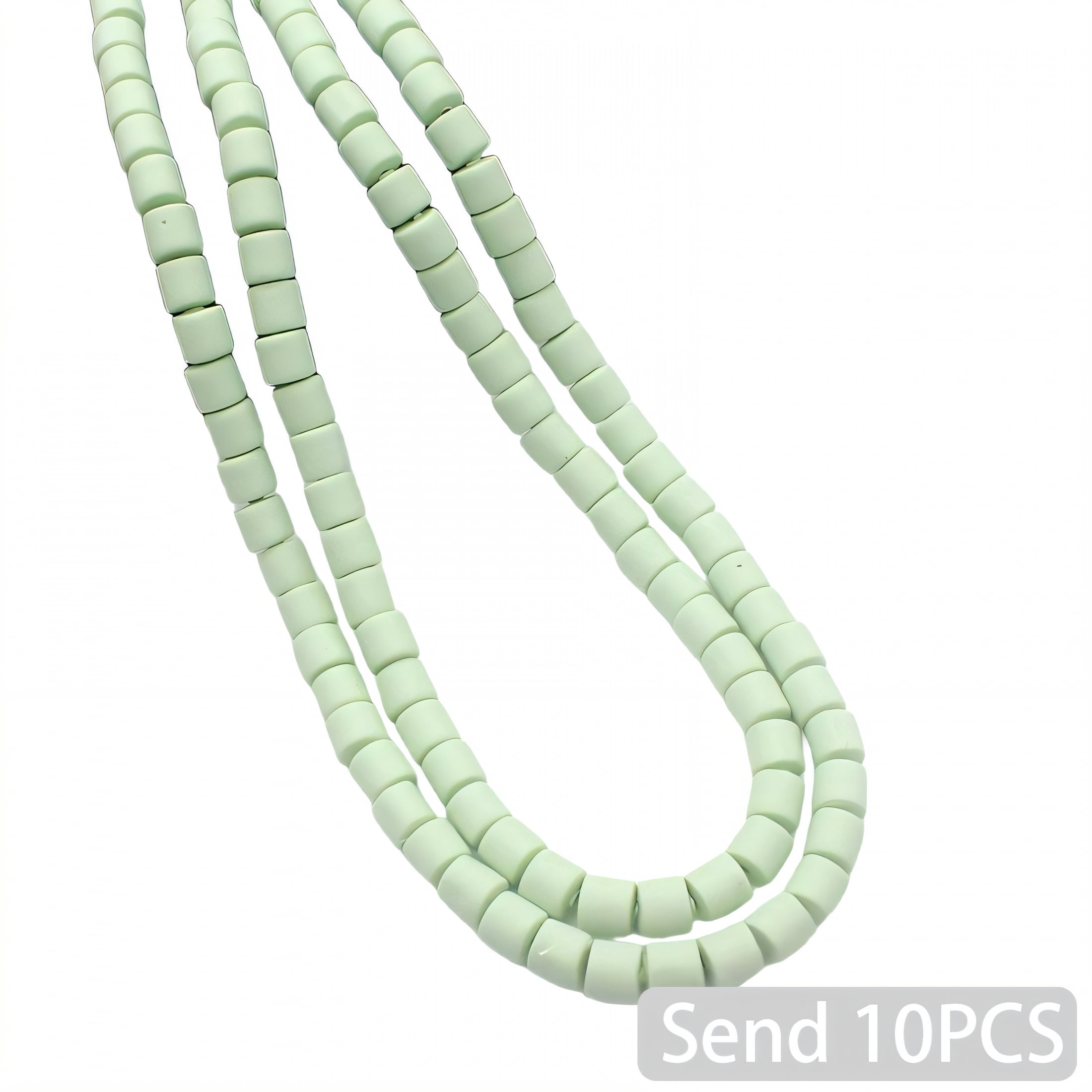 DESIGNICE 10Pcs Clay Beads,Elegant Color Small Beads,Symmetric Tube ...