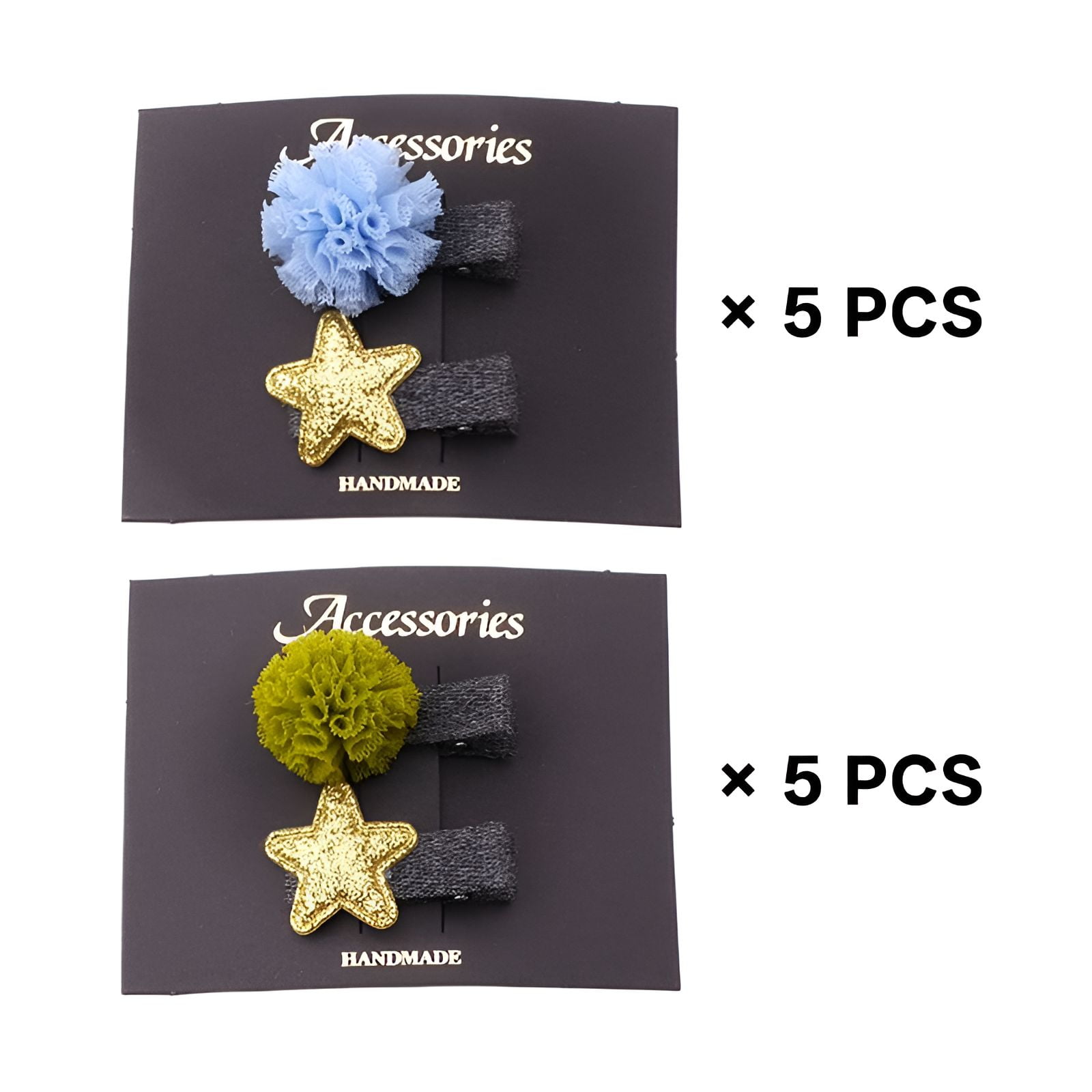 DESIGNICE 10Pcs Stars Hair Clips,Secure Hold Cute Hair Clips,Cute Pom ...