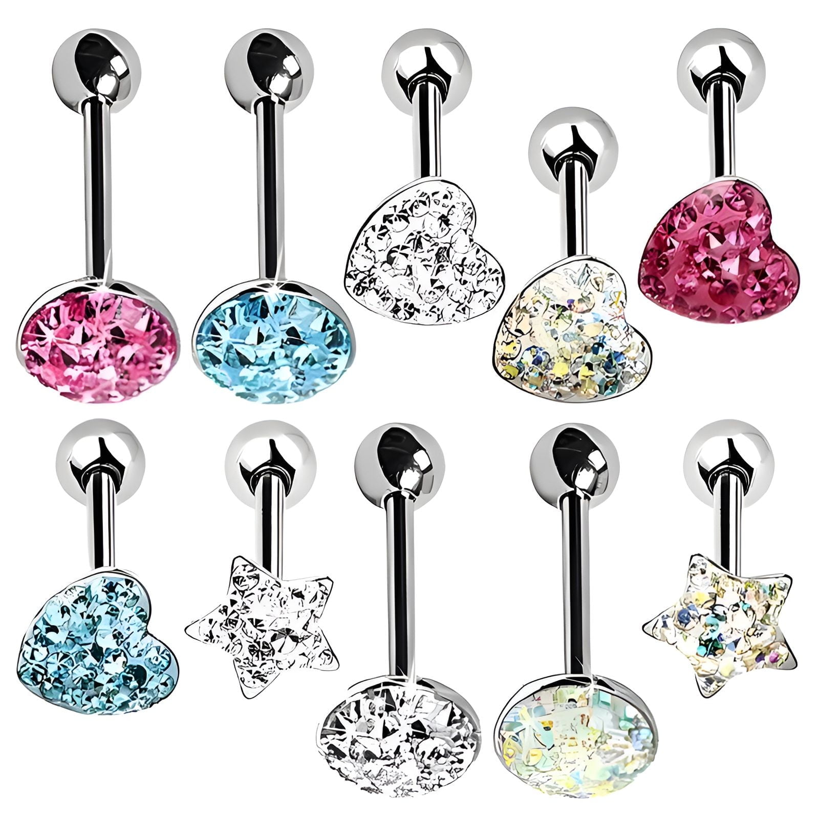 DESIGNICE 10Pcs Tongue Rings,Piercing Jewelry,Body Jewelry,Style532 ...