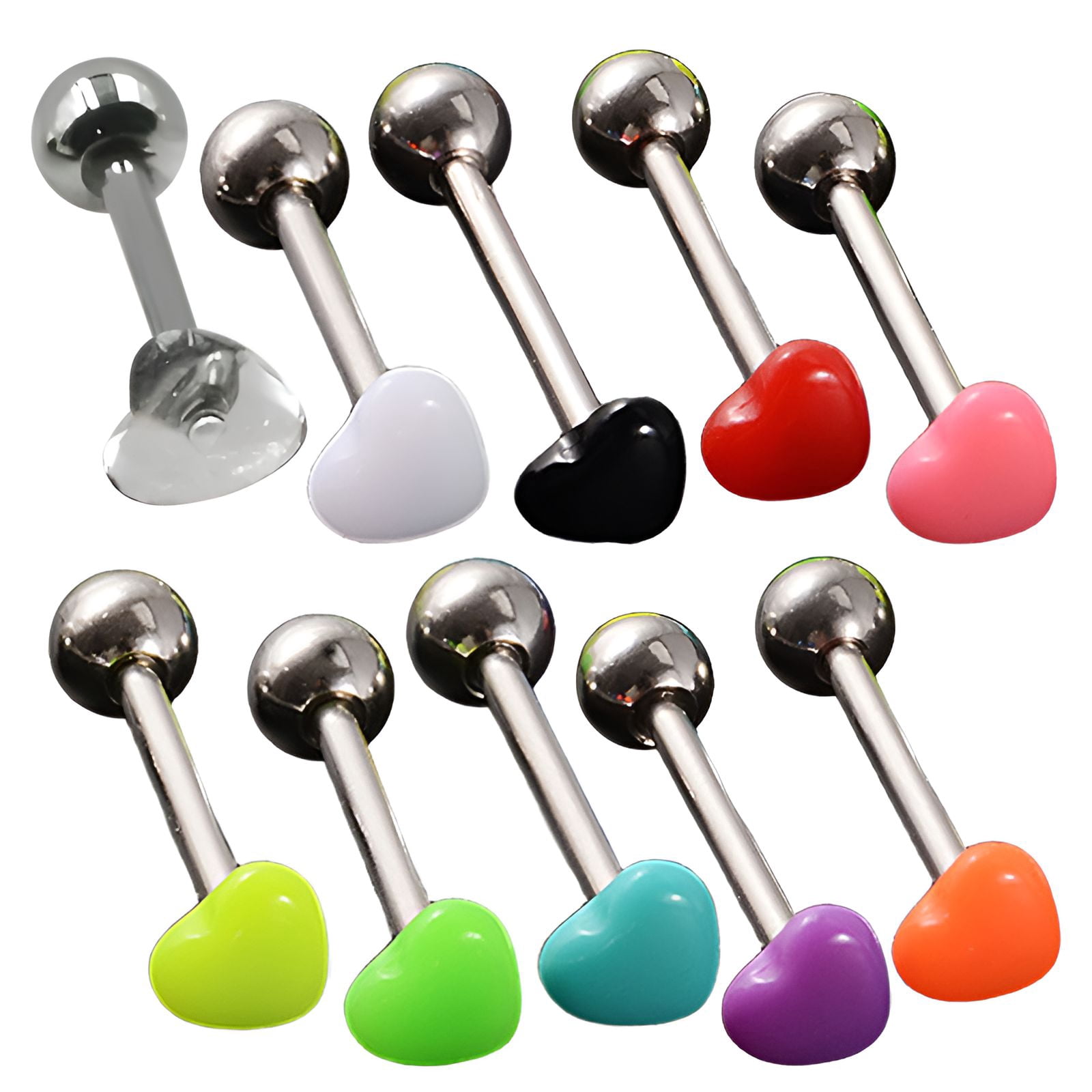 DESIGNICE 10Pcs Tongue Rings,Smooth Pearl-Tip Structure Piercing ...