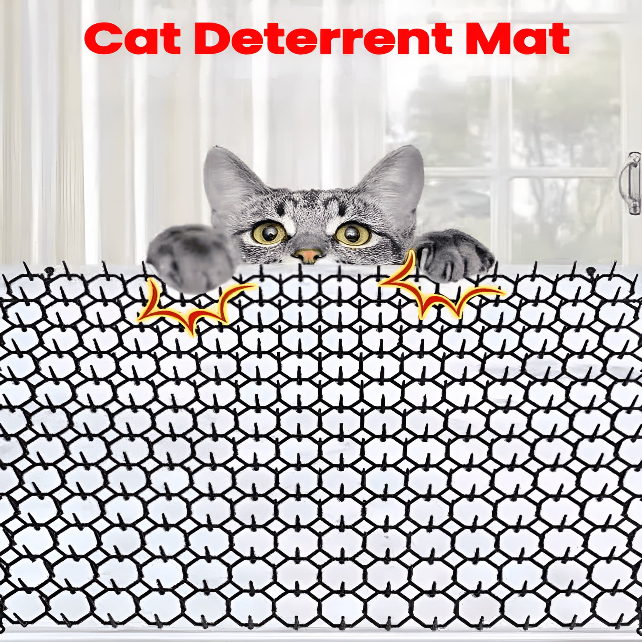 DESIGNICE 12Pcs Cat Dog Deterrent Mat, Plastic Spike Mat for Indoor ...