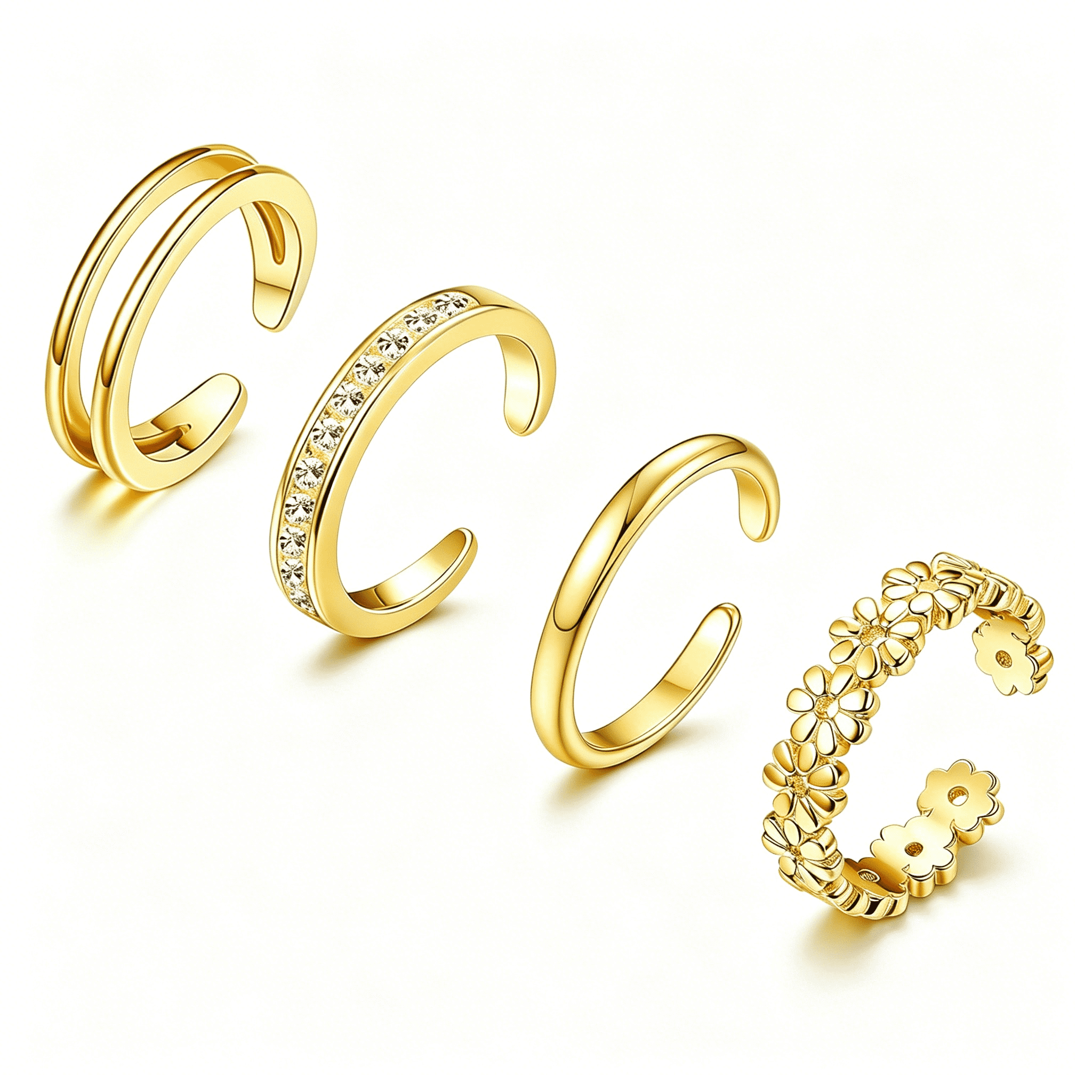 DESIGNICE 14K Gold Filled Toe Rings for Women Non Tarnish Open Toe ...