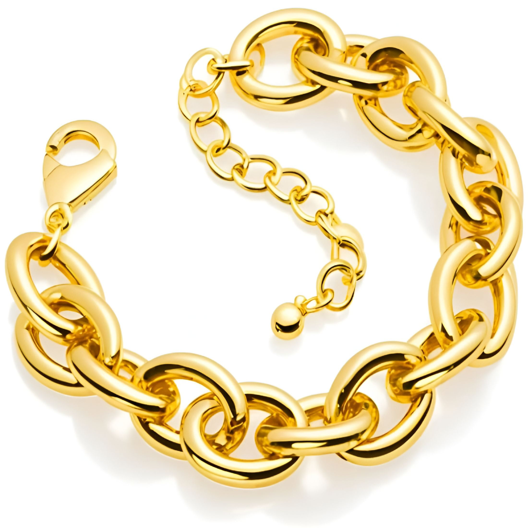 DESIGNICE 14K Gold Plated Chunky Thick Large Link Chain Bracelet for ...