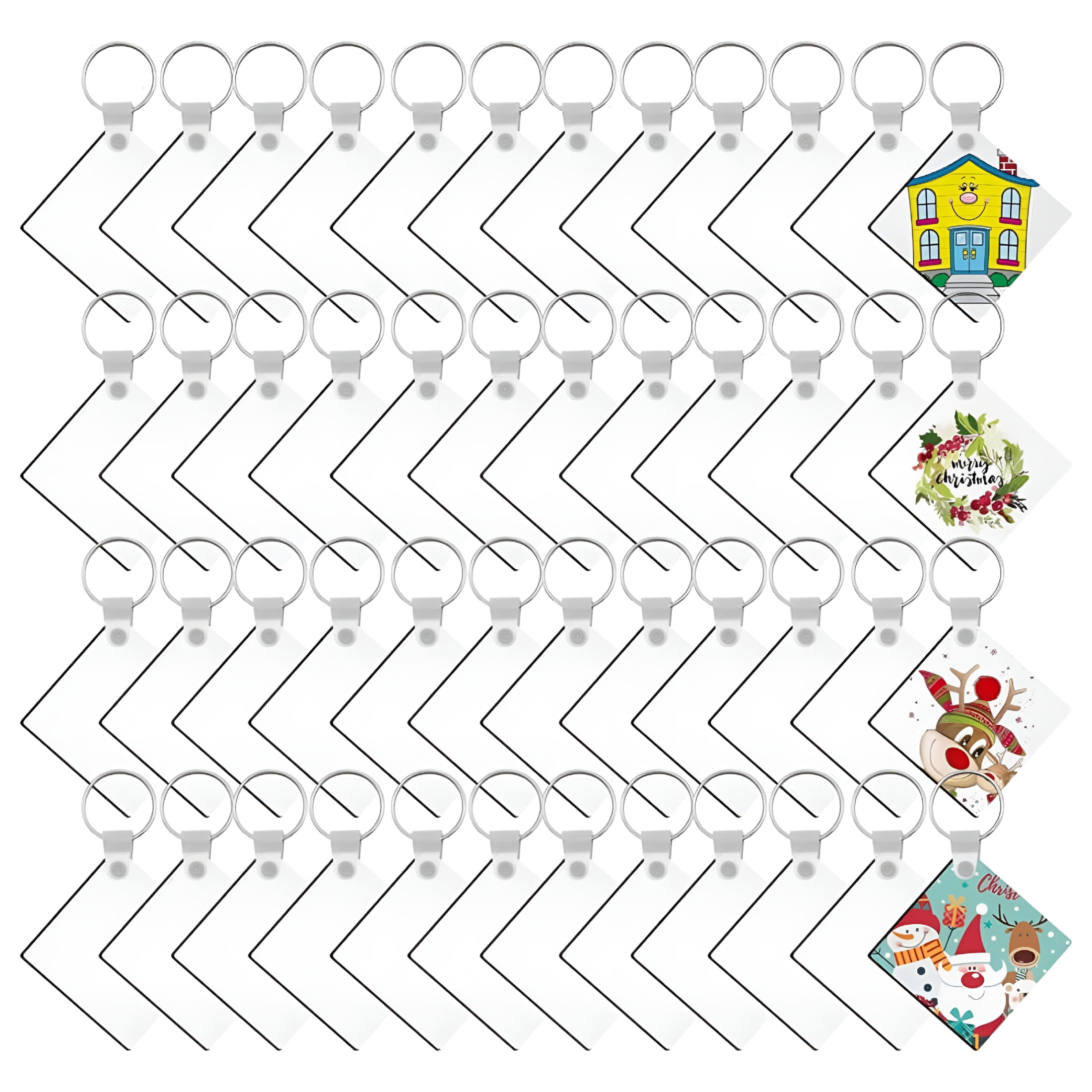 DESIGNICE 180 Pieces Sublimation Keychain Blanks Bulk, Double Side Heat ...