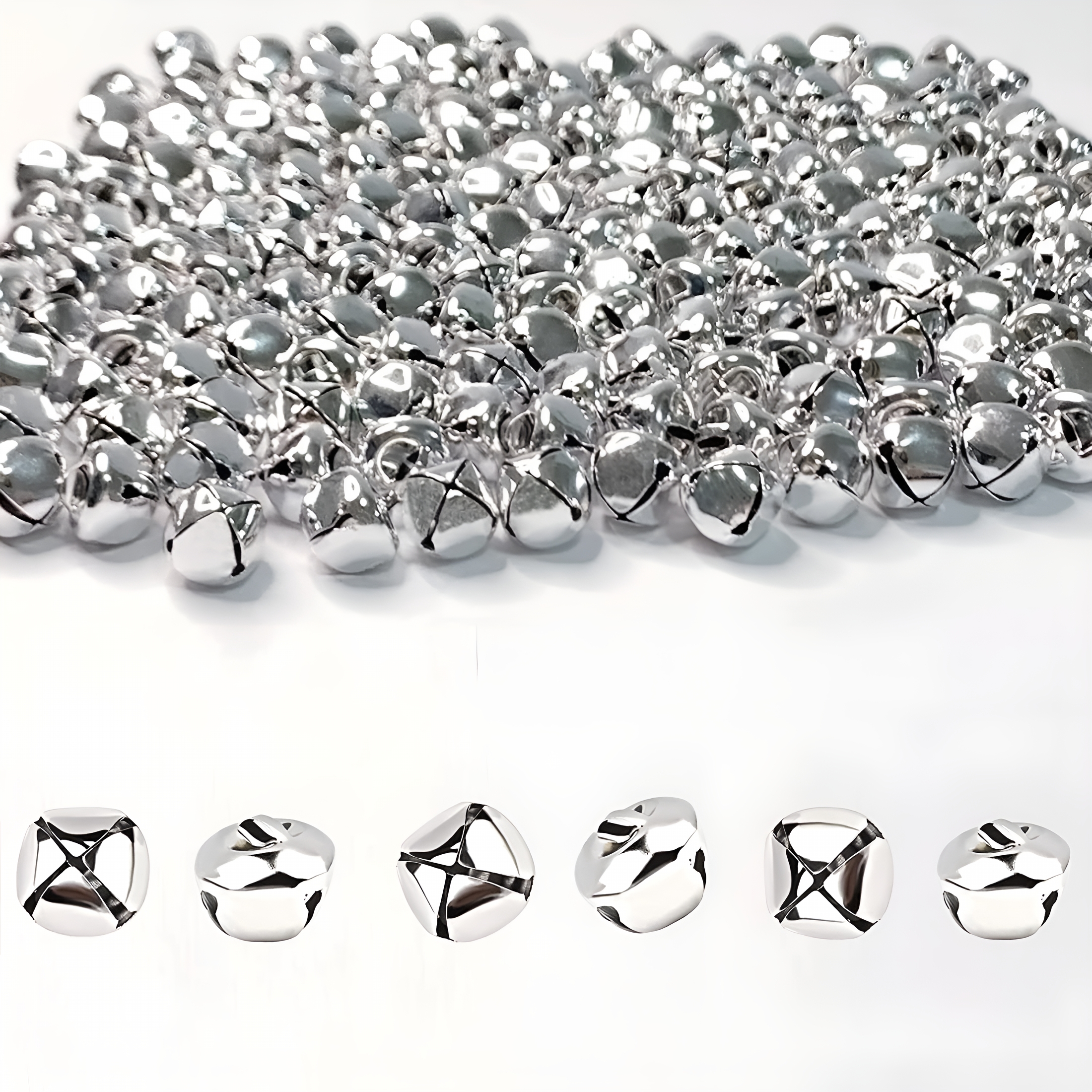 DESIGNICE 180PCS Silver Bells for Crafts 0.5 inch Silver Craft Bells ...