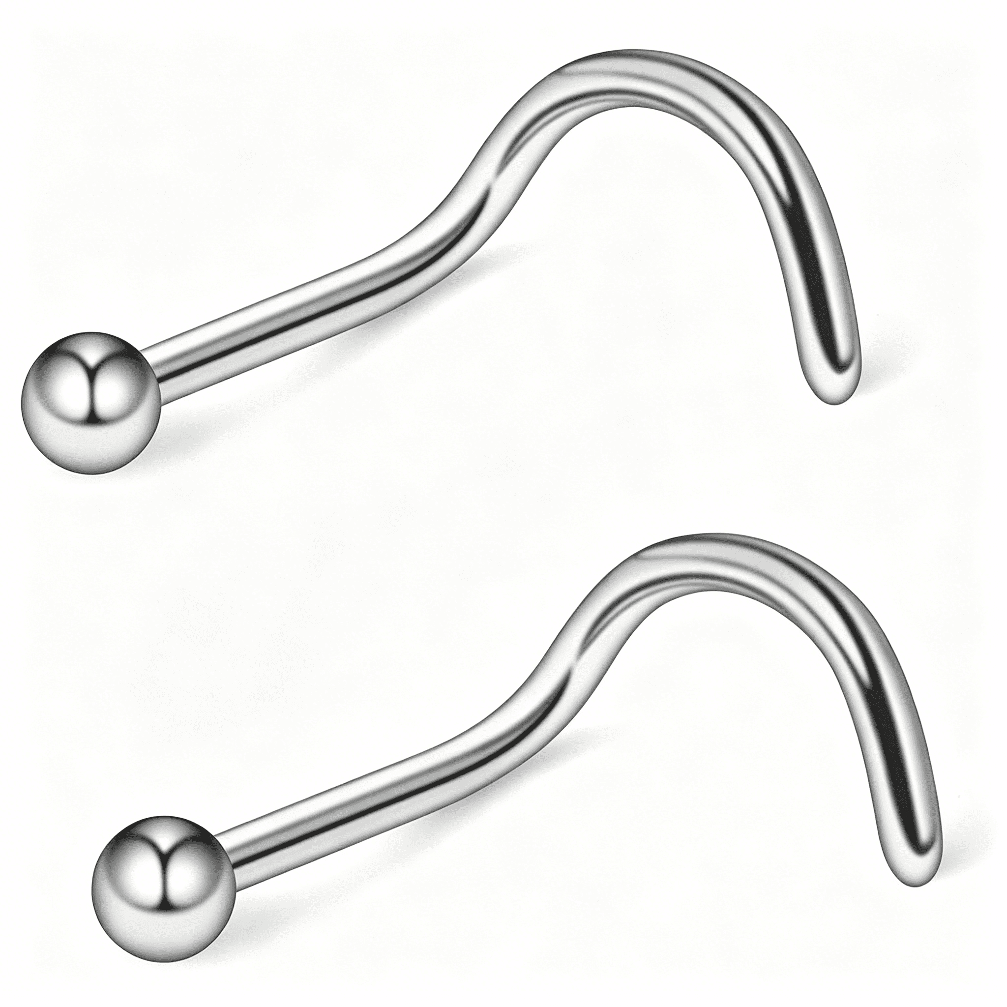 DESIGNICE 18G(1.0Mm)316L Surgical Steel Curved Nose Stud Ring Twister ...