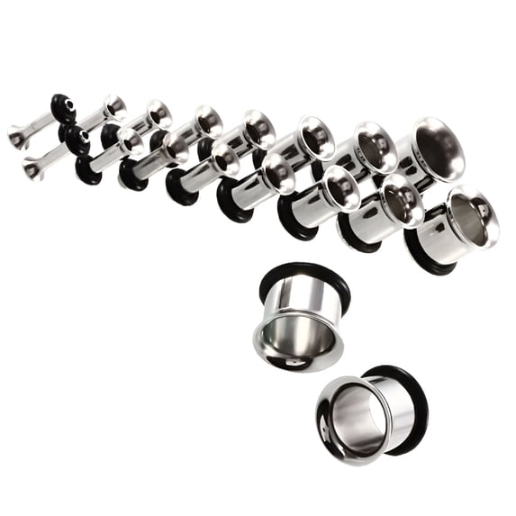 DESIGNICE 18Pcs Ear Tunnel Plug Gauge Stretching Kit Stainless Steel ...