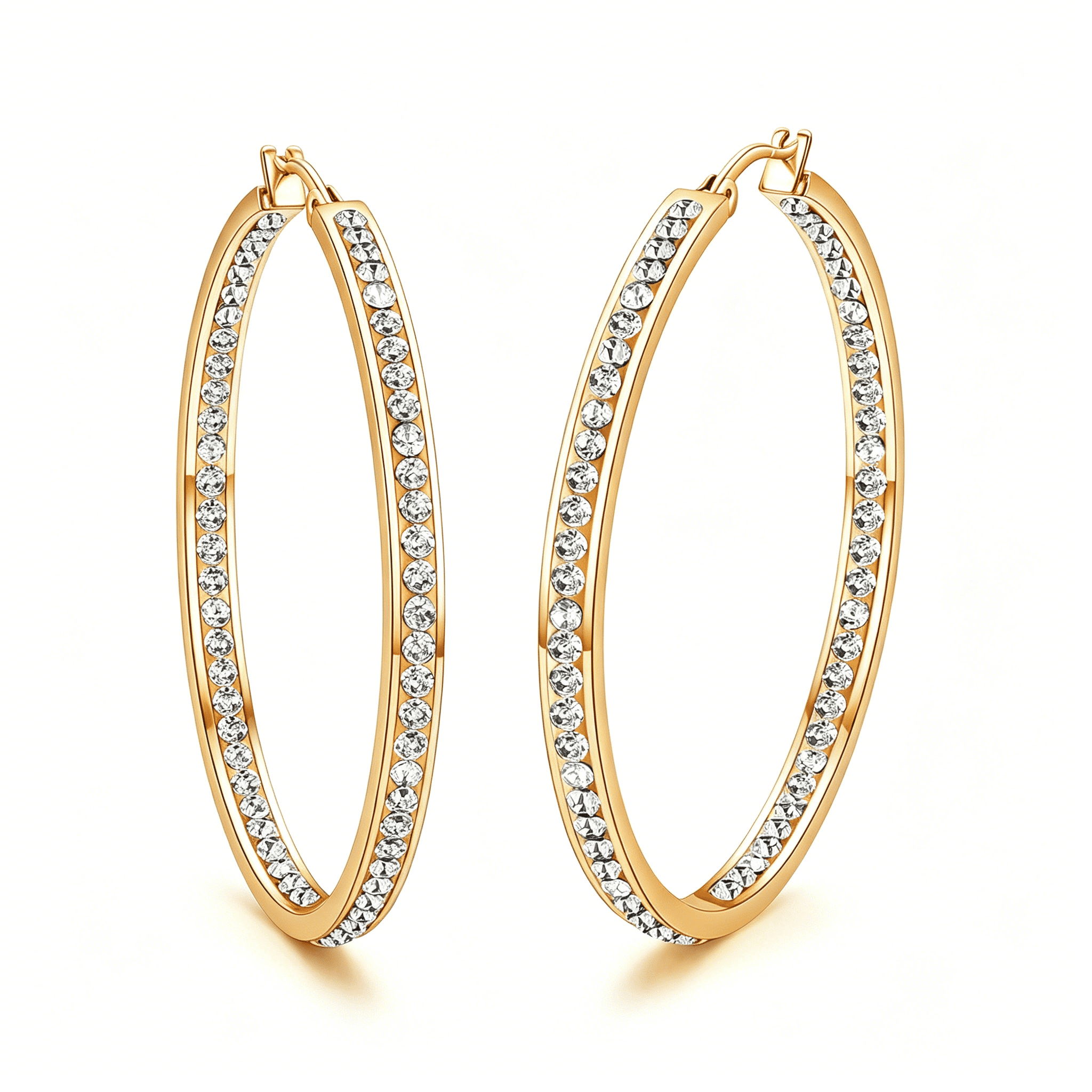 DESIGNICE 2 Inch Stunning Stainless Steel Multi-colors Cubic Zirconia ...