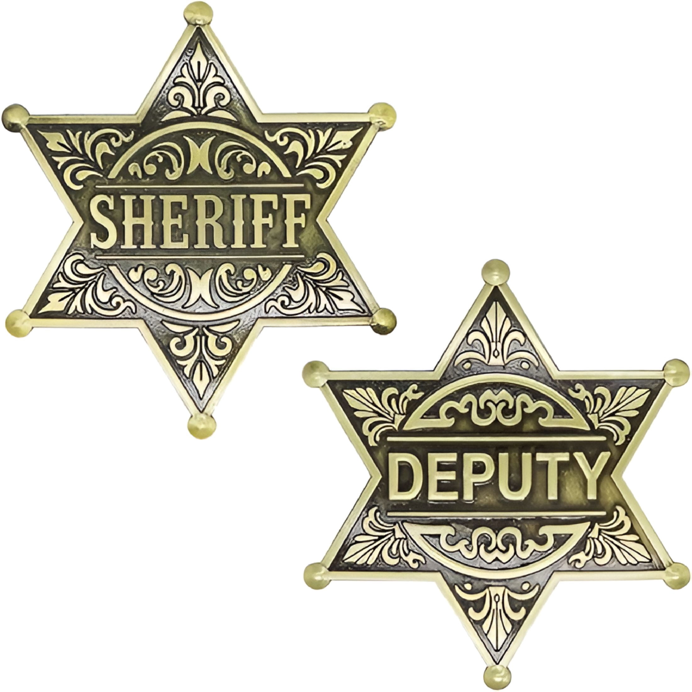DESIGNICE 2 Pack Sheriff Deputy Badge,Metal Sheriff Badge for Kids ...