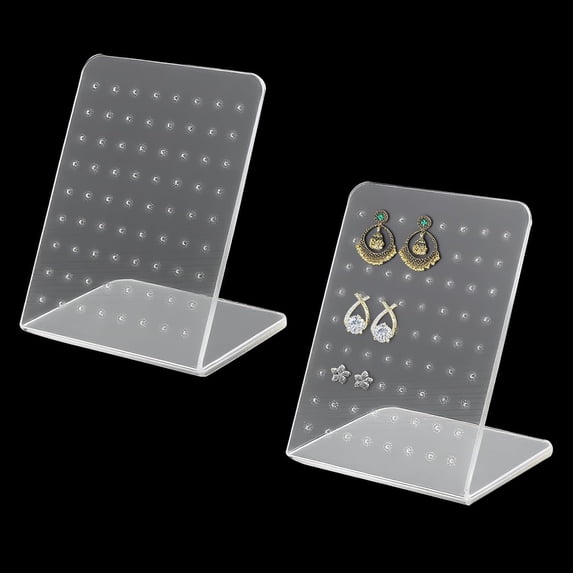 DESIGNICE 2 Packs Acrylic Earring Holder Organizer with 72 Holes Stud ...