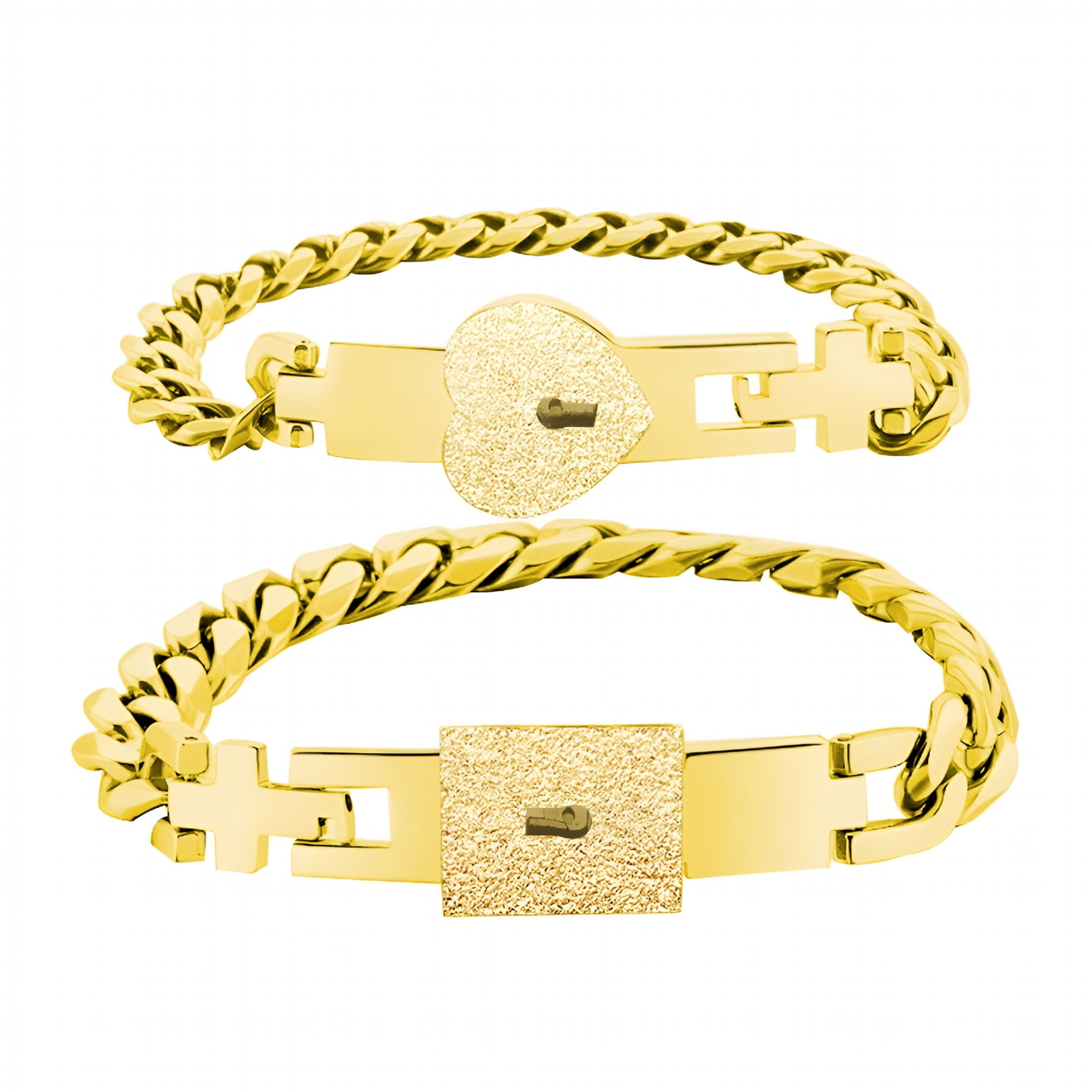 DESIGNICE 2 Pcs Couple Bracelets Novelty Lock for Key Bangle Bracelets ...