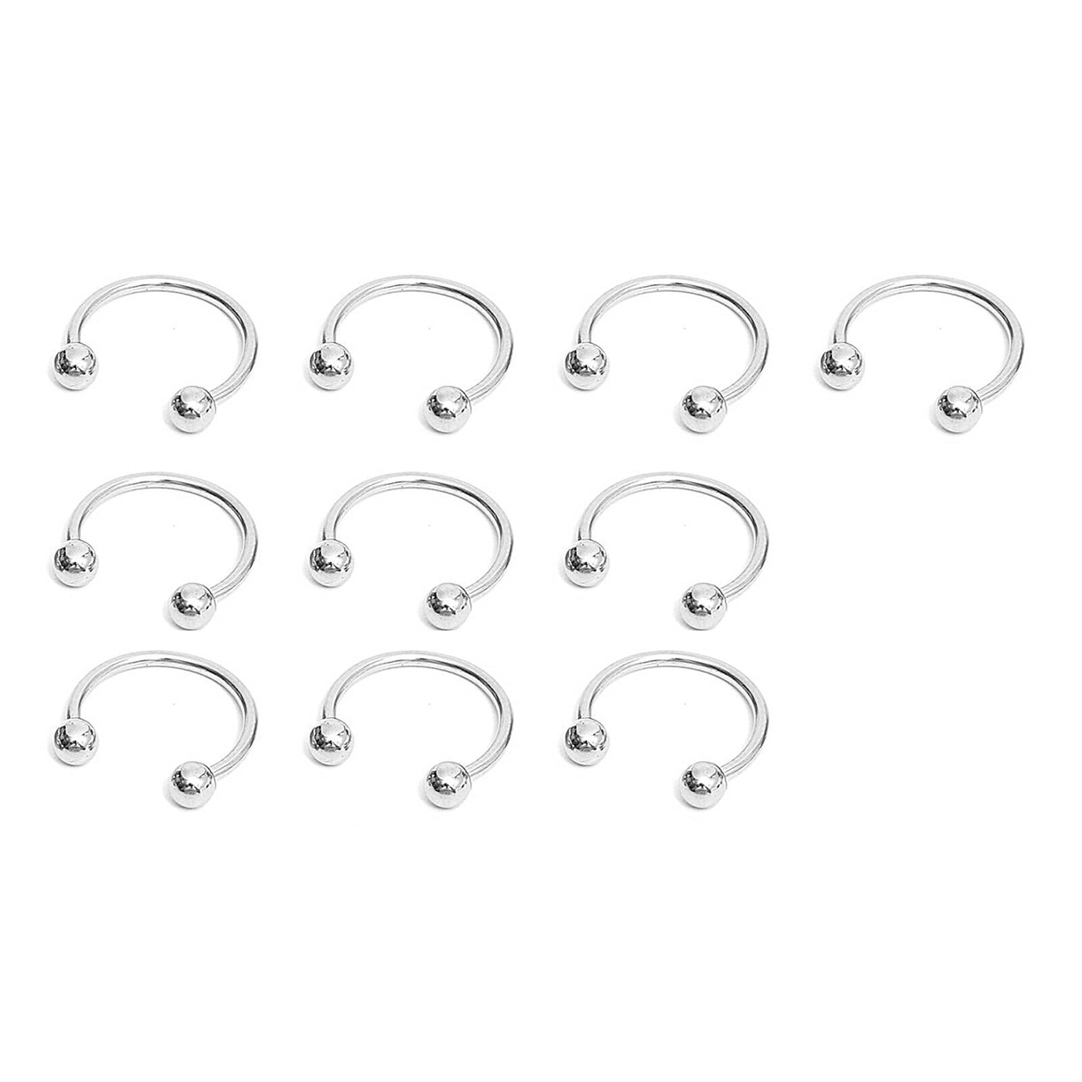 DESIGNICE 2026 New 10Pcs Earrings C Shaped Ball Design Piercing Earring ...