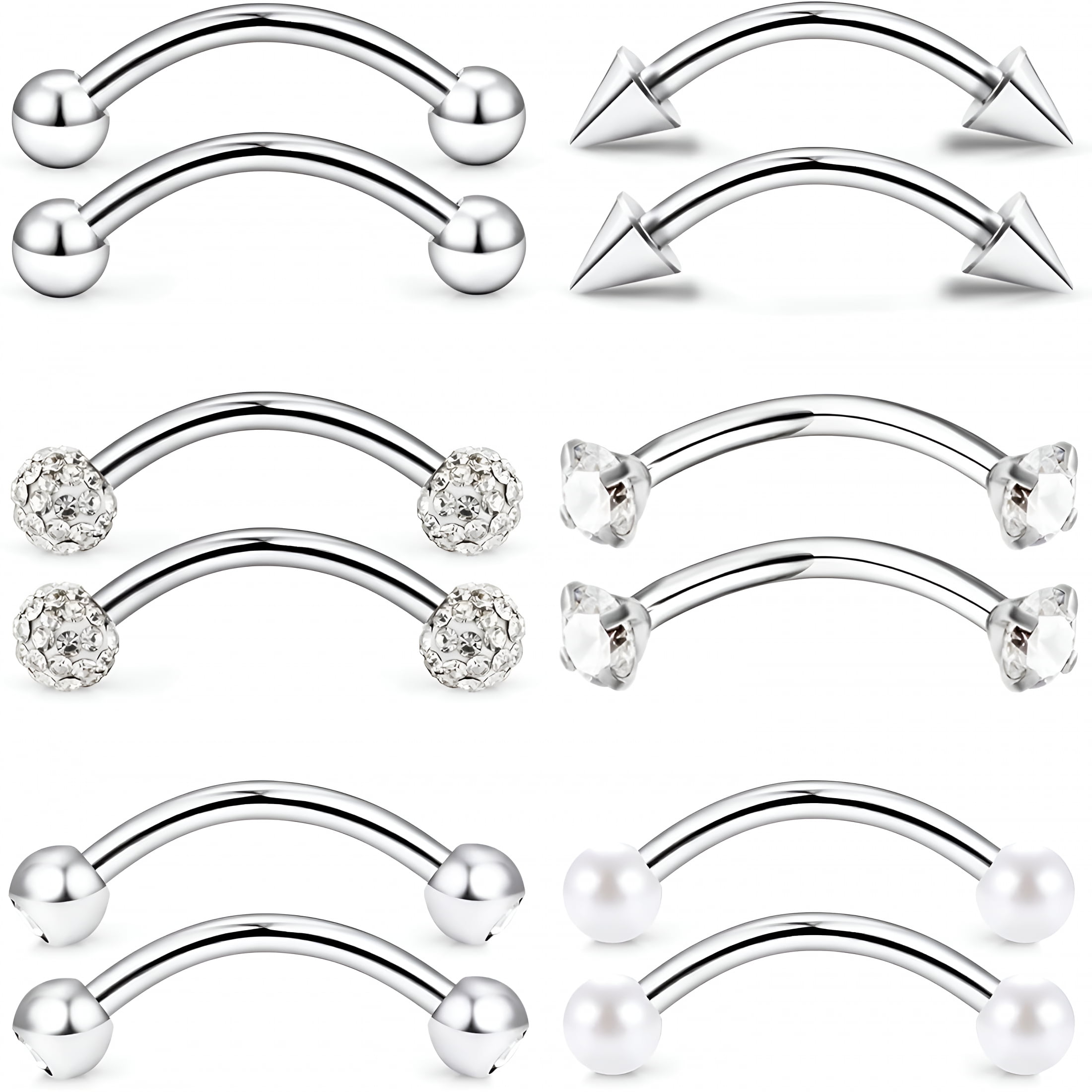 DESIGNICE 2026 New 16G 6/8/10Mm Eyebrow Tragus Snug Vertical Labret ...