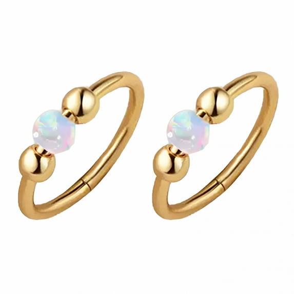 DESIGNICE 2026 New 18G Gold Nose Rings Hoops Opal Nose Rings for Women ...