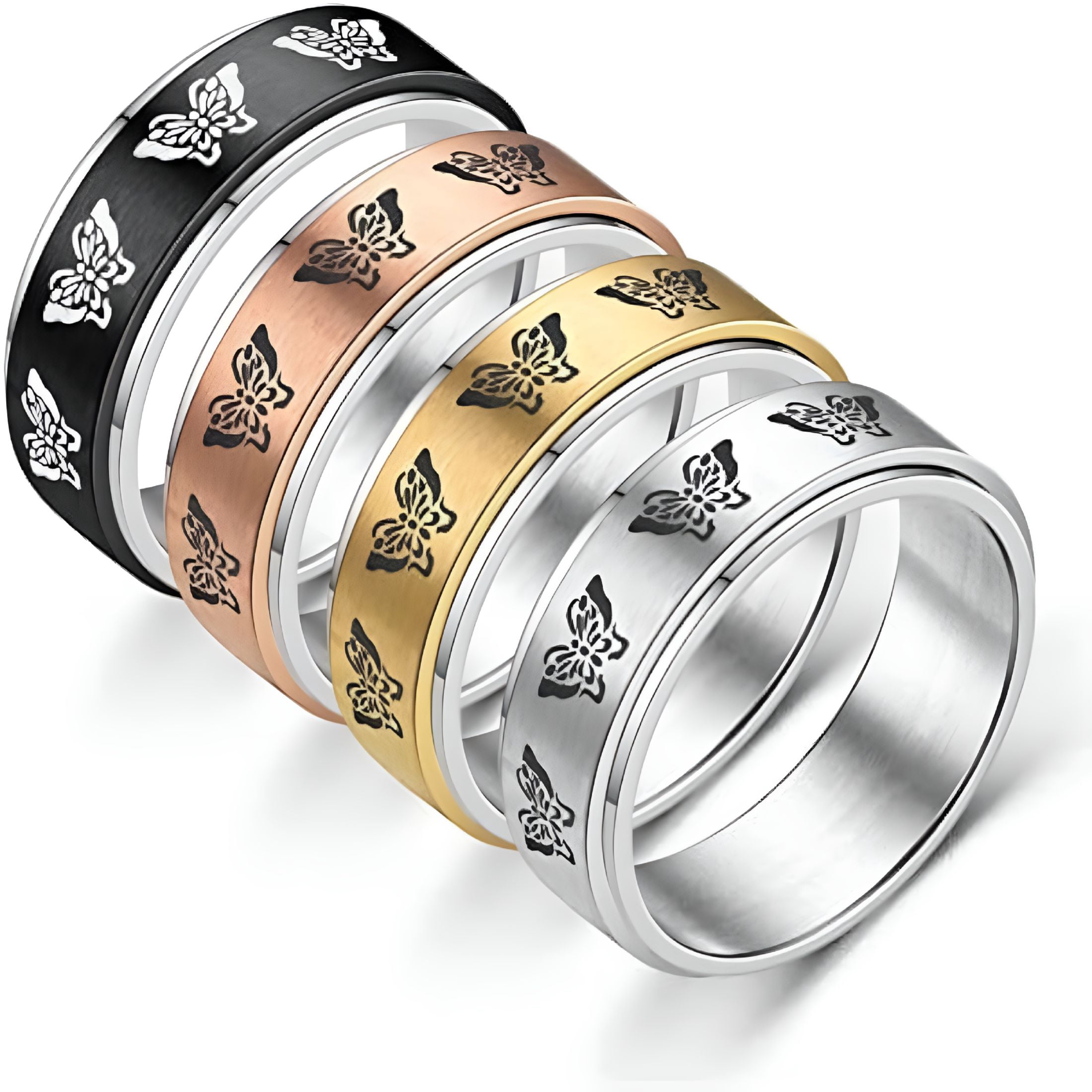DESIGNICE 2026 New 4Pcs Anxiety Ring Fidget Ring for Women- Anxiety ...