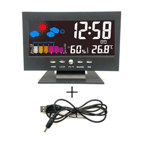DESIGNICE 2026 New Alarm Clock Colorful Led Digital Clock with Calendar ...