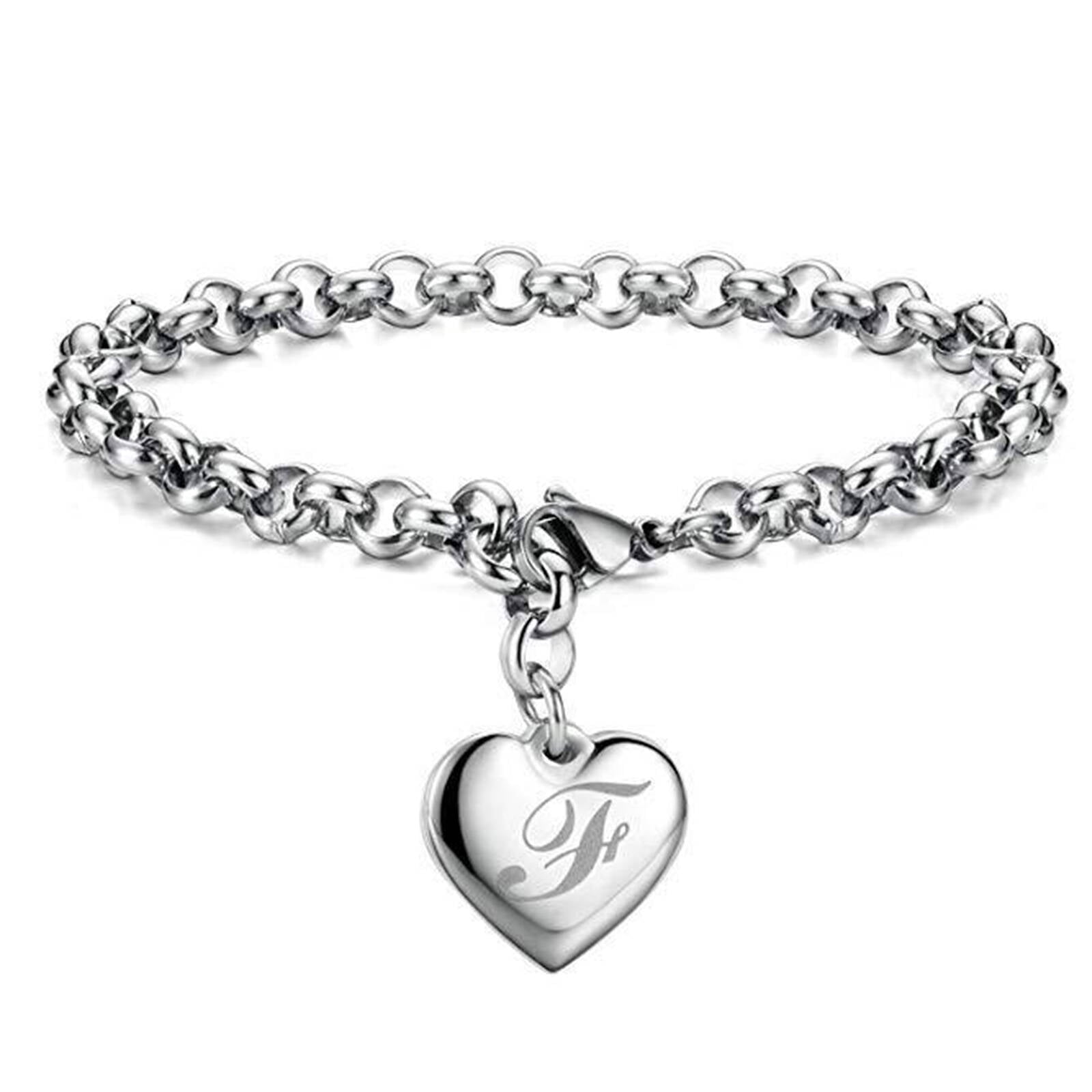 DESIGNICE 2026 New Alphabet Bracelet Romantic Heart Pendant Charm ...