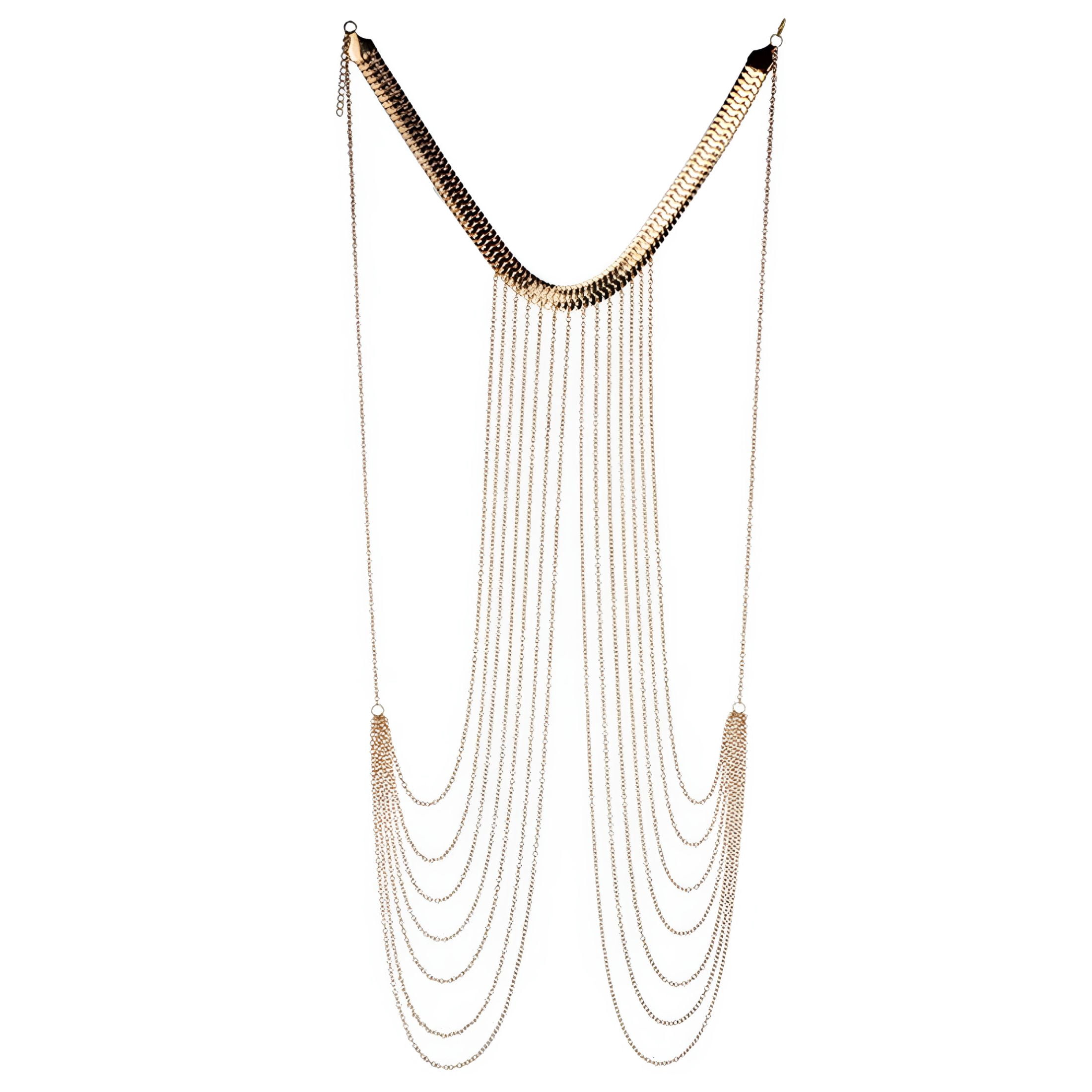 DESIGNICE 2026 New Fringed Chest Chain for Party Women Shoulder Chain ...