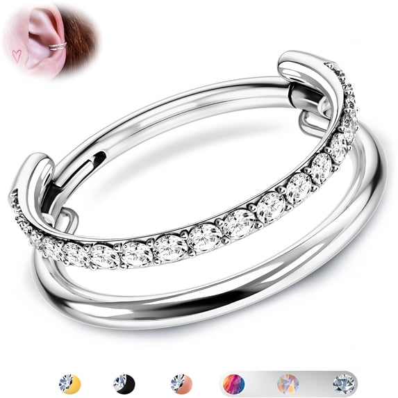 DESIGNICE 2026 New G23 Titanium Cartilage Earring Hoop Stacked Clicker ...