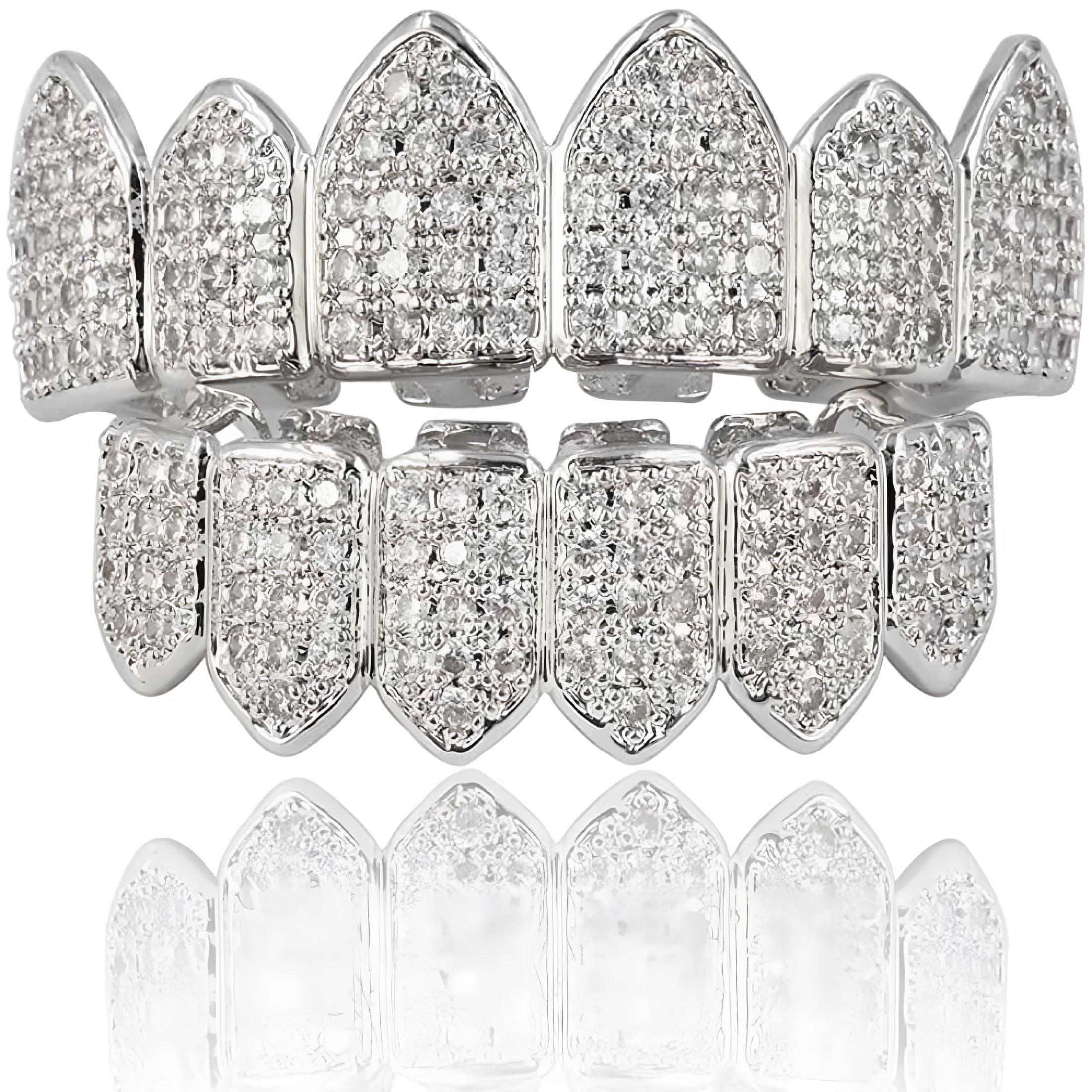 DESIGNICE 2026 New Iced Out Diamond Teeth Grillz for Men Women, Gold ...
