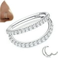 DESIGNICE 2026 New Titanium Nose Rings Hoops 16G 18G Double Hoop Septum ...