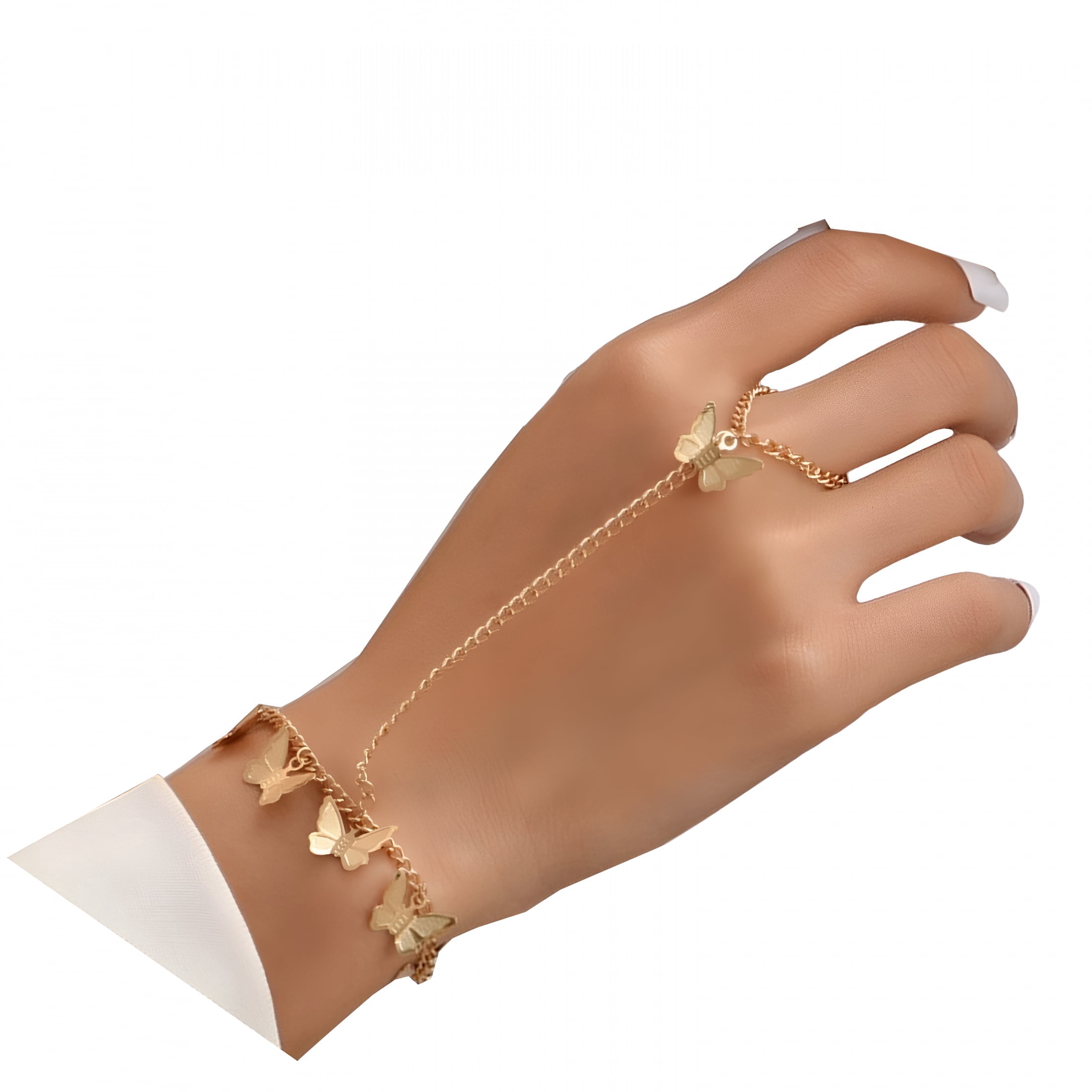 DESIGNICE 2026 New Trendy Real Gold Plated Zincs Alloy Hand Chain with ...