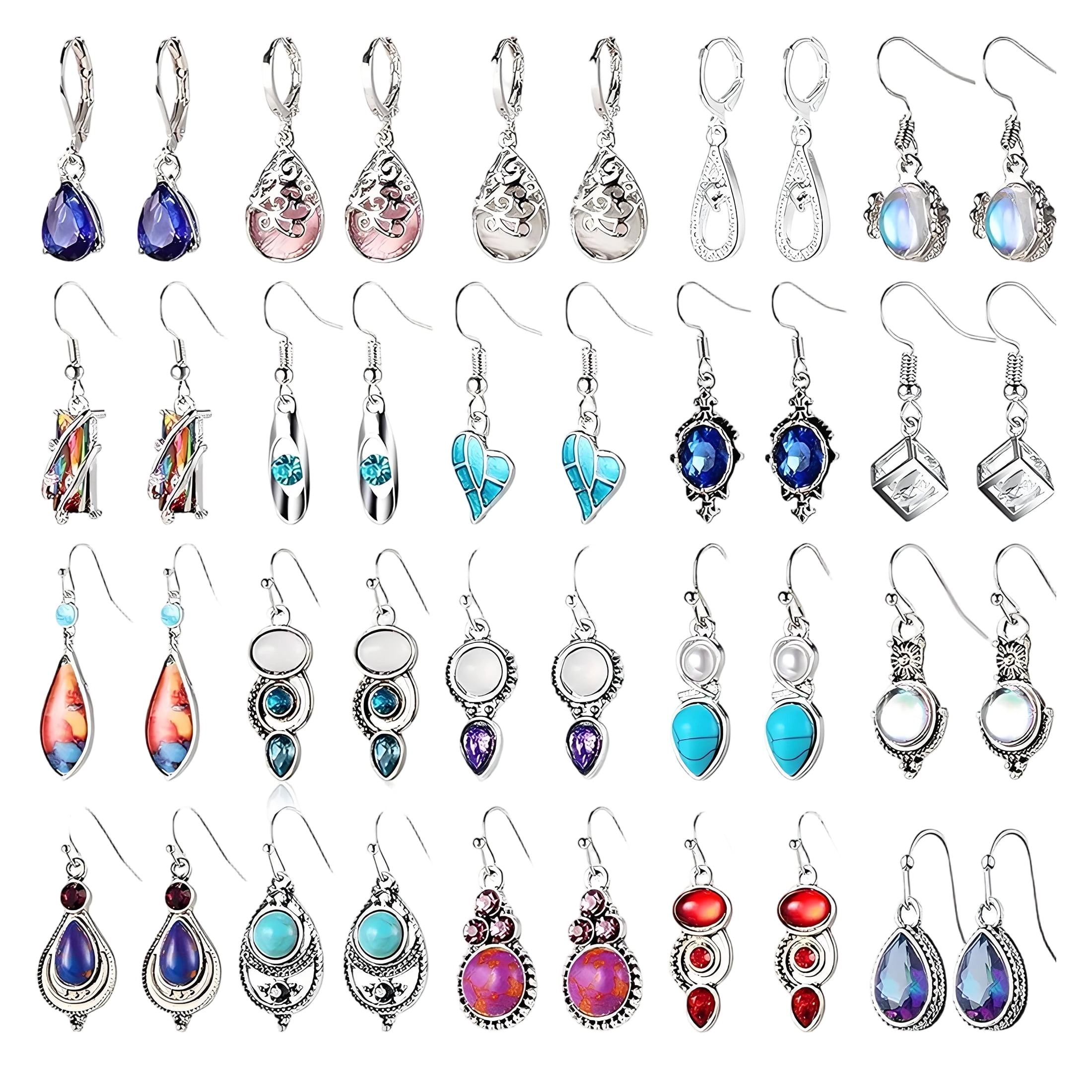 DESIGNICE 20Pairs Earrings Set,Alloy Earring Sets for Women,Vintage ...
