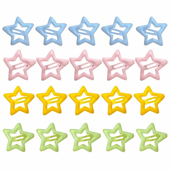 DESIGNICE 20Pcs Stars Hair Clips,Perfect Grip Metal Hair Clips,Secure ...