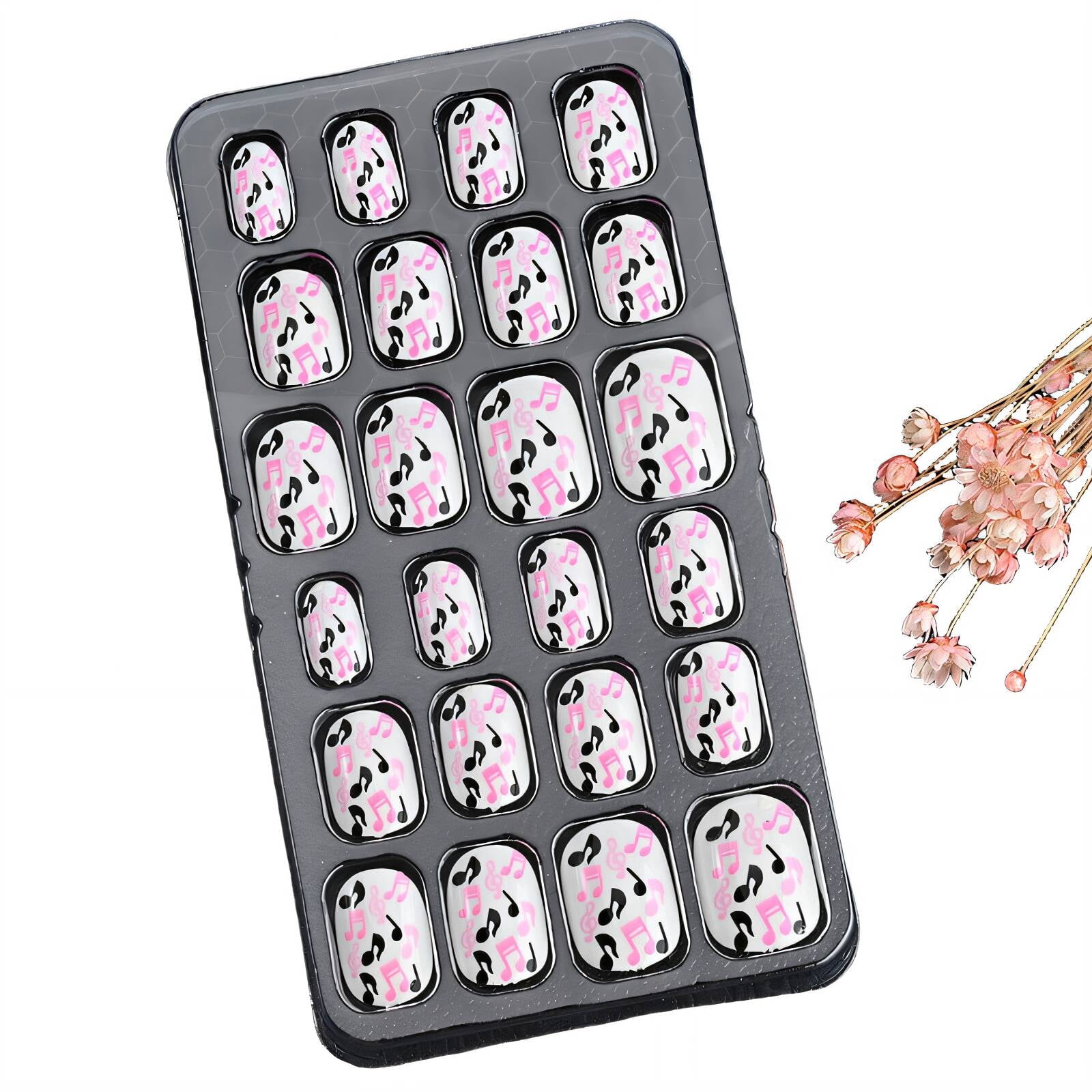 DESIGNICE 24Pcs Fake Nails Long-Lasting Adhesion Nails Press Ons,Secure ...