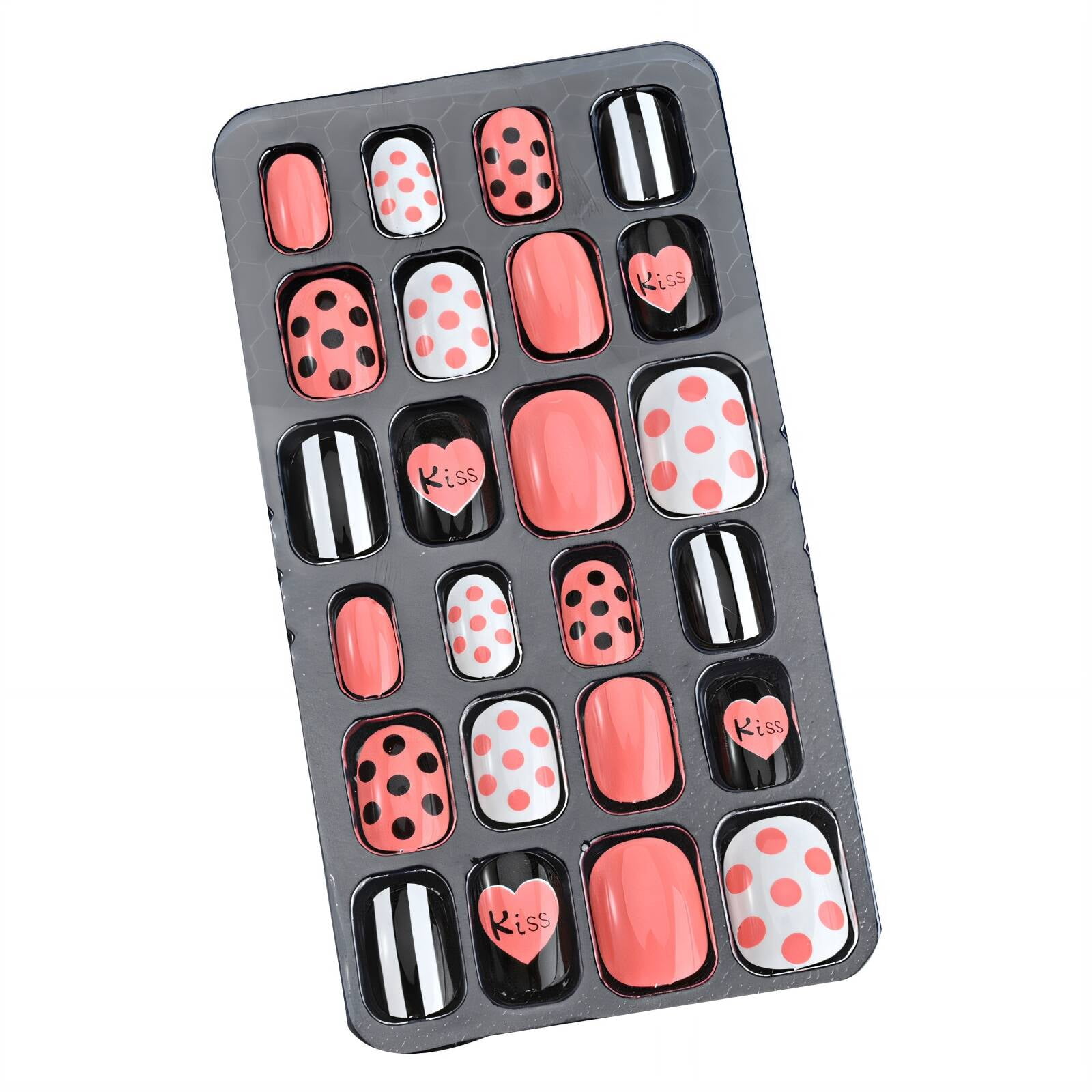 DESIGNICE 24Pcs Fake Nails Short Nails Press Ons,Comfortable Fit Fun ...