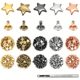 DESIGNICE 250 Sets 5 Colors Metal Star Rivets Five-Pointed Nails ...