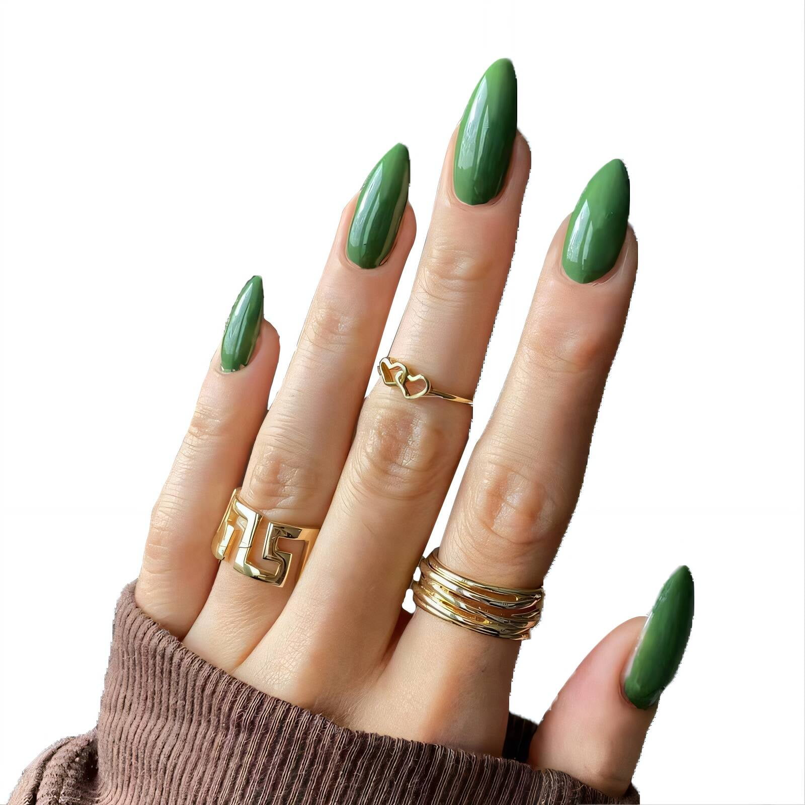 DESIGNICE 25Pcs Fake Nails Solid Color Nails Press Ons,Refined and ...