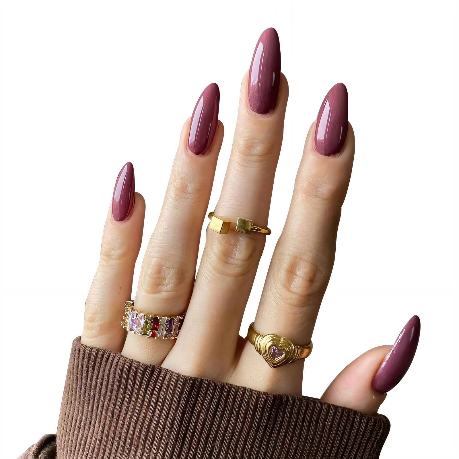 DESIGNICE 25Pcs Fake Nails Waterdrop Shape Nails Press Ons,Refined and ...