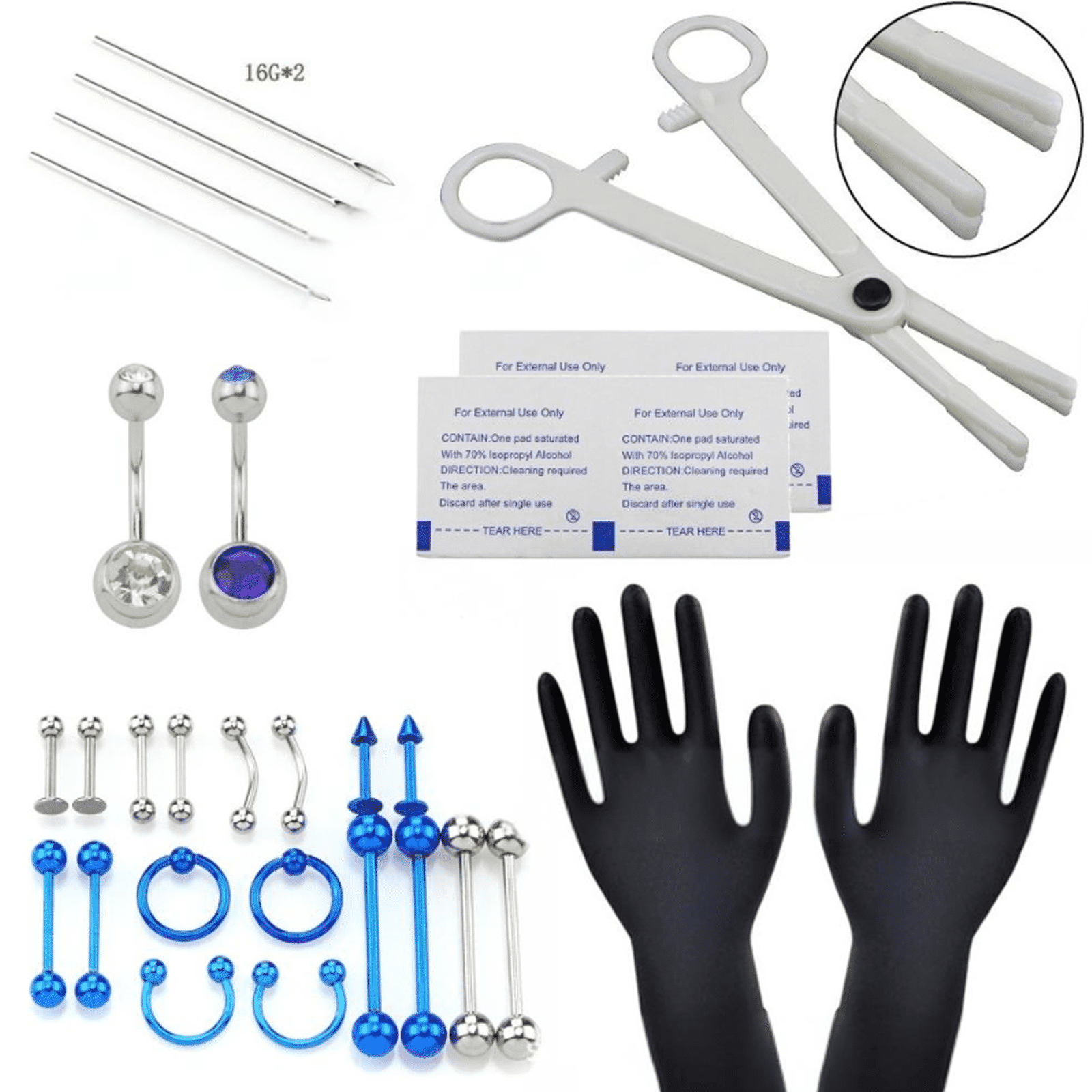 DESIGNICE 28 PCS Piercing Kit,Professional Precision Nose Piercings ...