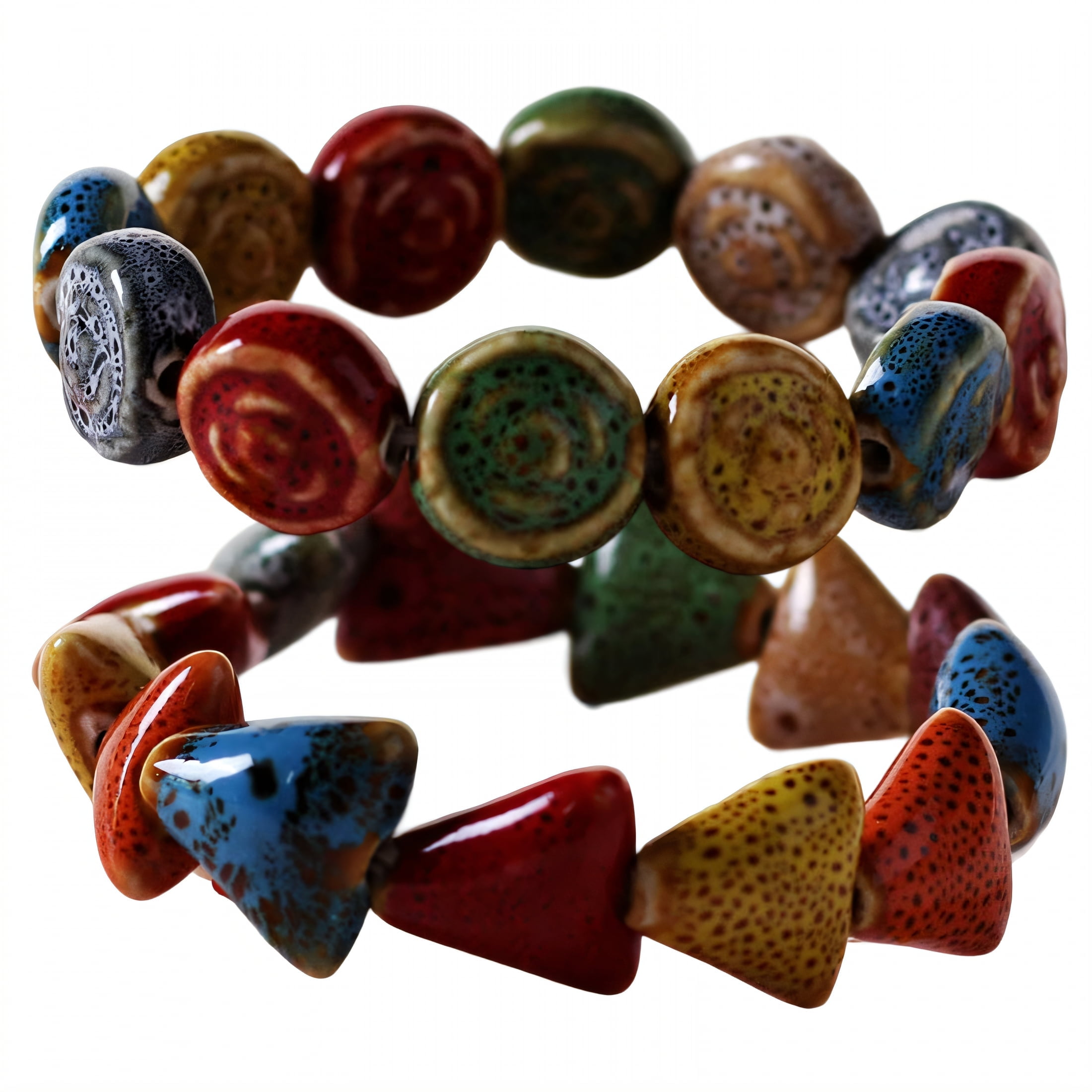 DESIGNICE 2Pcs Beaded Bracelets for Women,Funky Bead Shape Cute ...