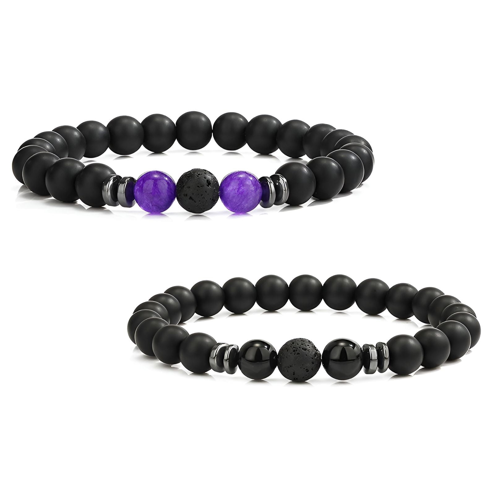 DESIGNICE 2Pcs Beaded Bracelets for Women,Luck-Bringer Hematite ...