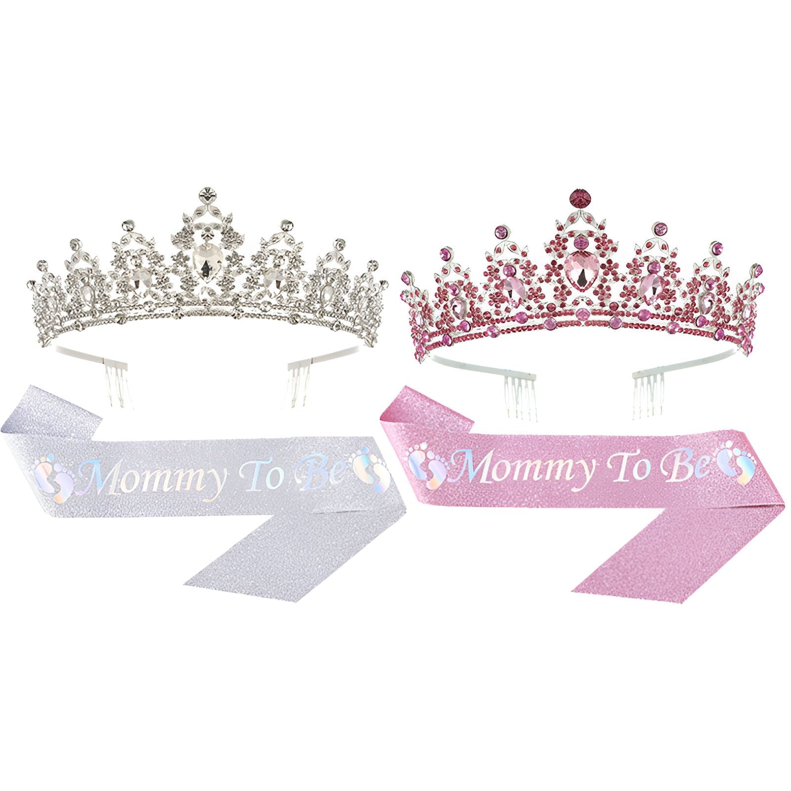 DESIGNICE 2Pcs Birthday Crown Adult Woman,Brightly Refracted Design ...