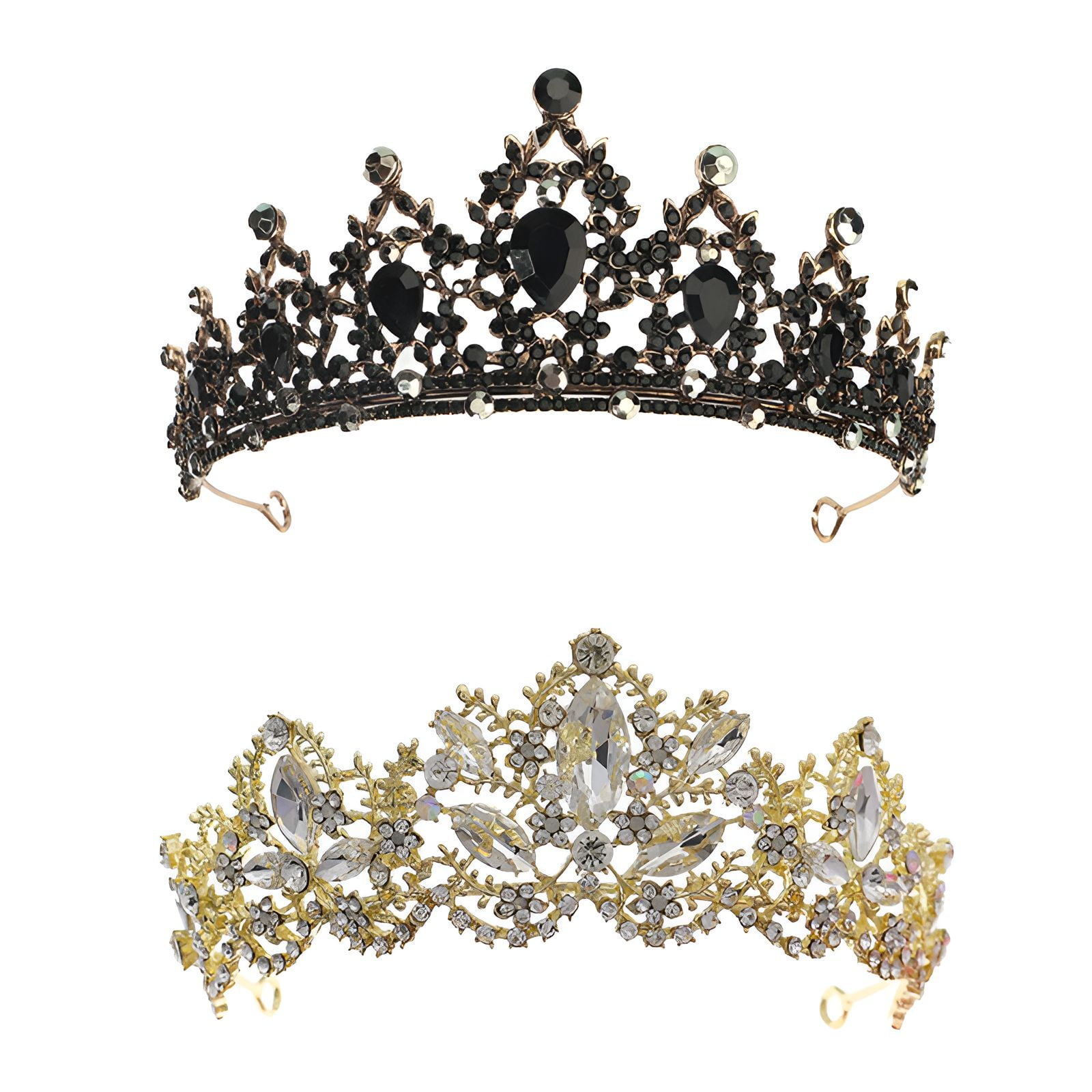 DESIGNICE 2Pcs Birthday Crown Adult Woman,Carving Layers with the ...