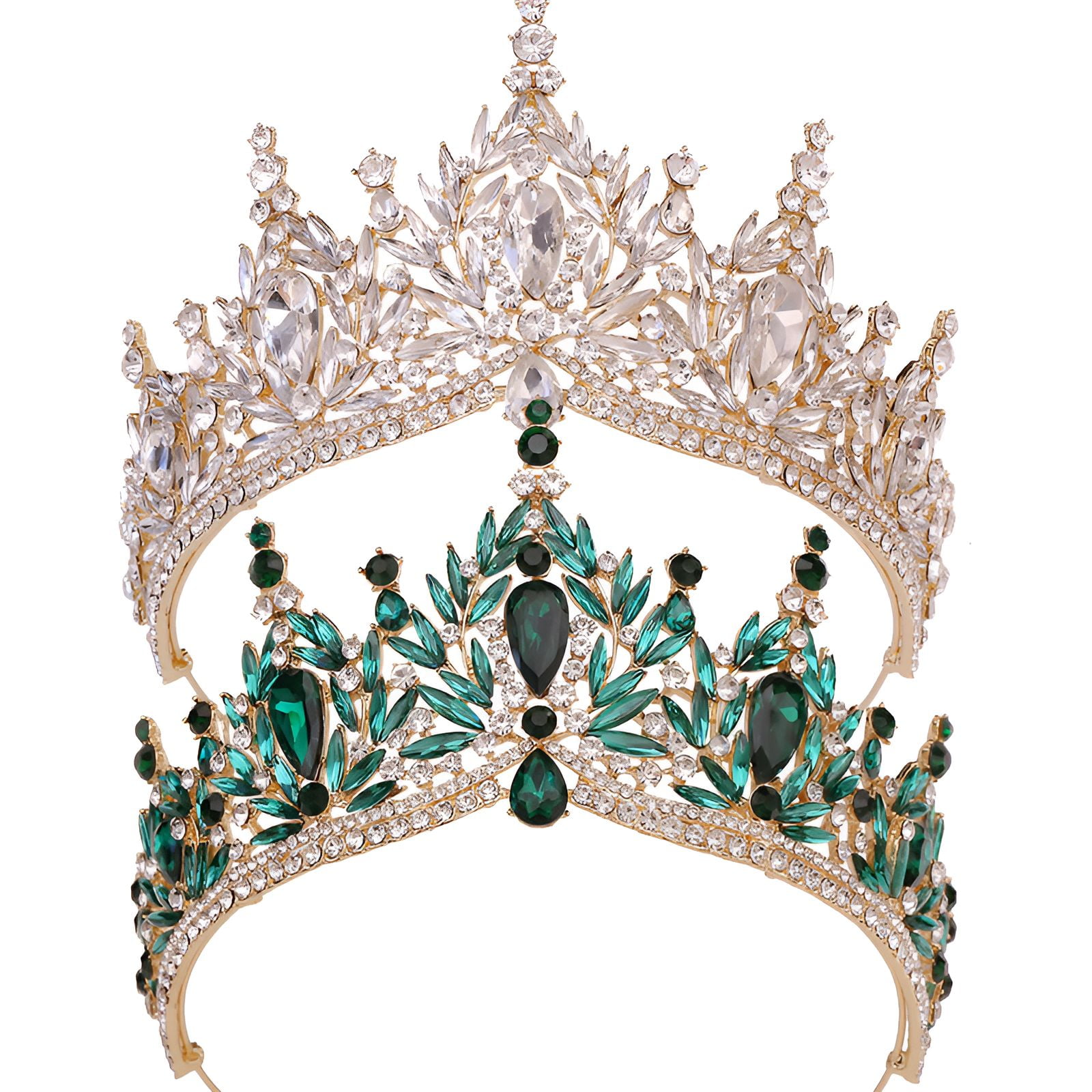 DESIGNICE 2Pcs Birthday Crown for Girls,Brilliantly Layered Gemstones ...