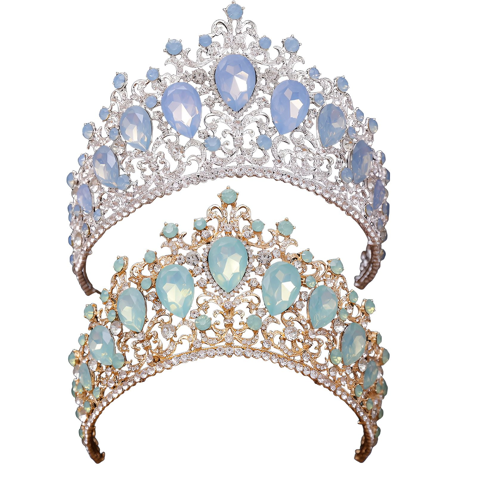 DESIGNICE 2Pcs Birthday Crown for Girls,Gradually Arranged Gemstones ...