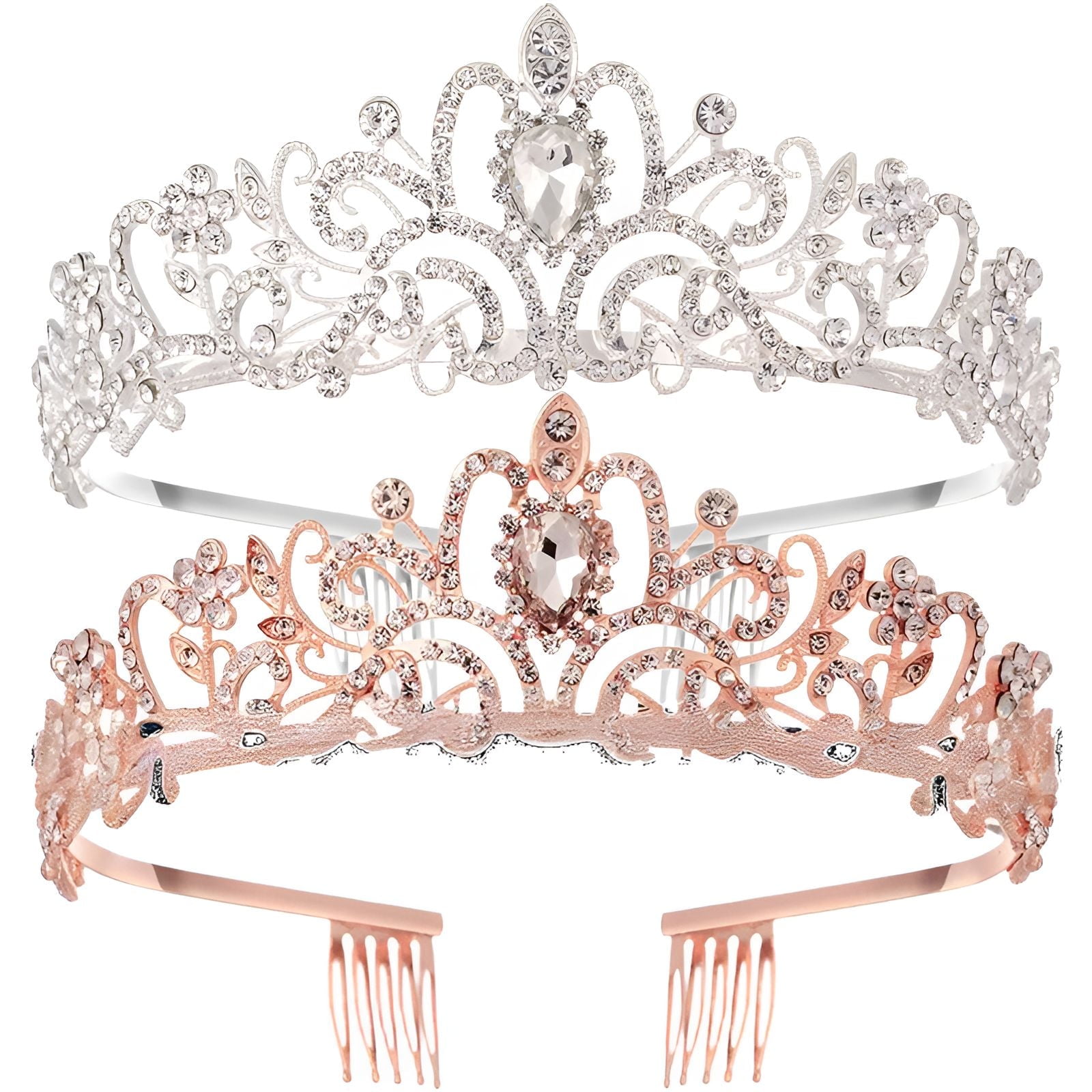 DESIGNICE 2Pcs Birthday Crown for Girls,Ornate Texture in a Crafted ...