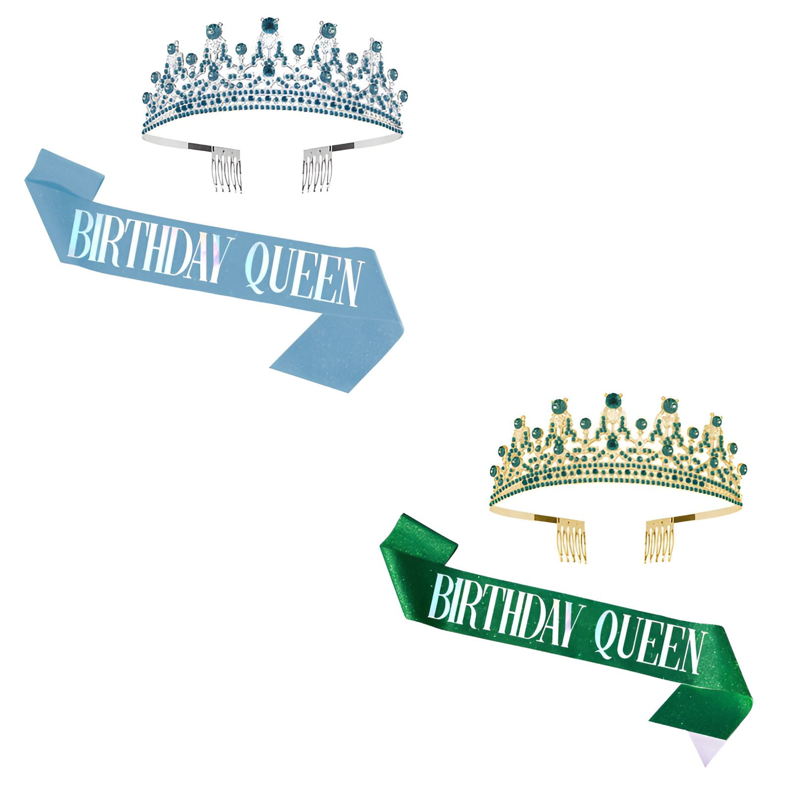 DESIGNICE 2Pcs Birthday Crown for Girls,Personalized Wearing Effect ...