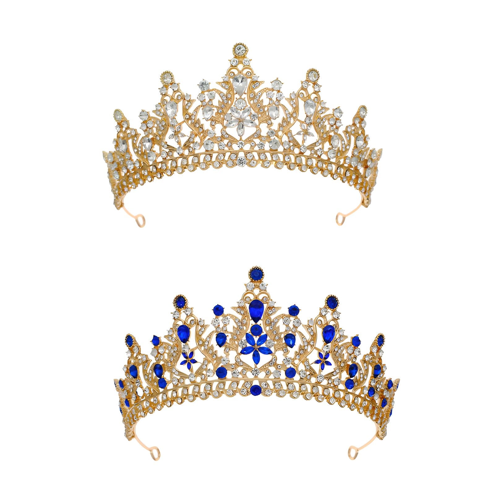 DESIGNICE 2Pcs Birthday Crown,Layered Light Perception of Carved Details Crown Cake Topper ...