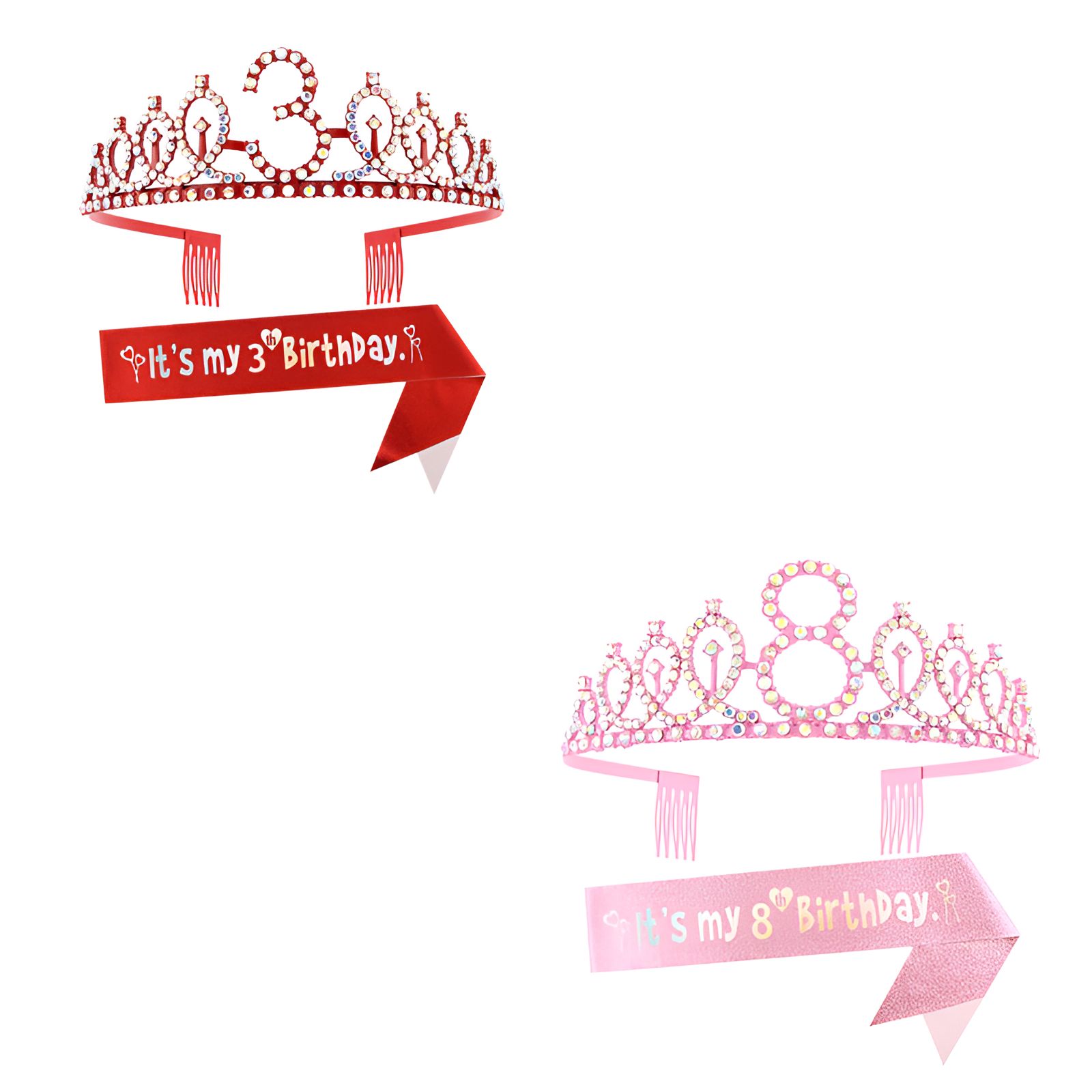 DESIGNICE 2Pcs Birthday Girl Crown,Inspired By Classical Royalty ...