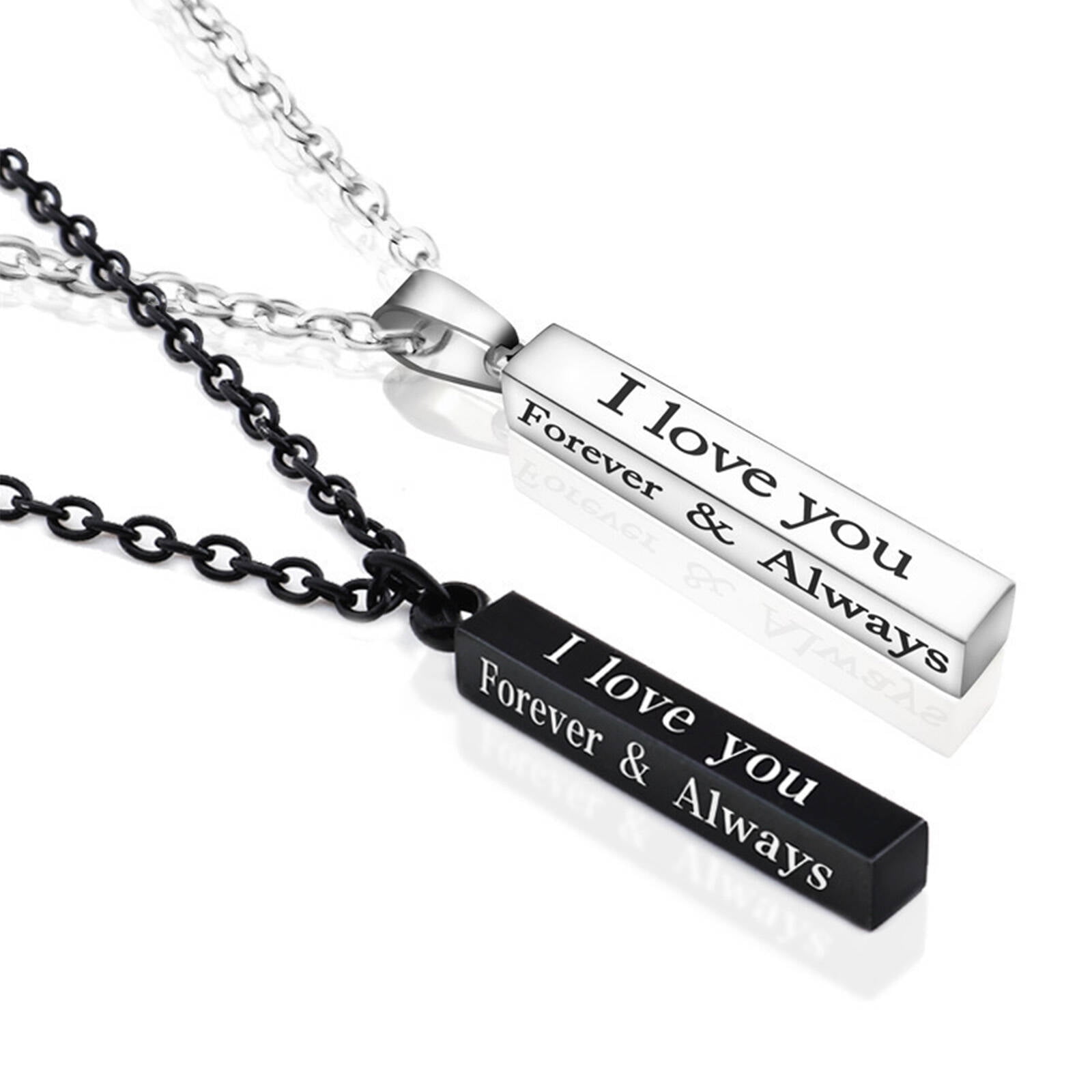 DESIGNICE 2Pcs Couples Necklace,Stainless Steel I Love You Gifts for ...
