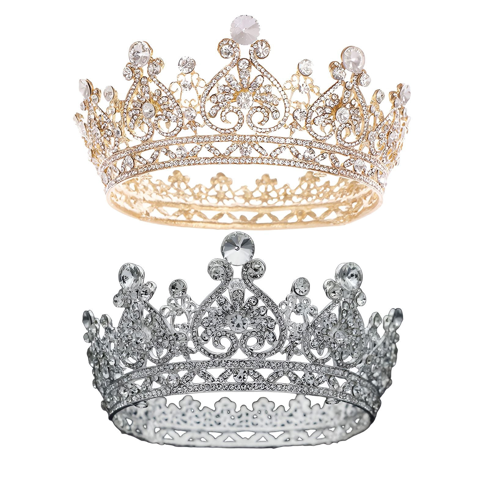 DESIGNICE 2Pcs Crown Cake Topper,Artistic Layers of Classic Carving ...